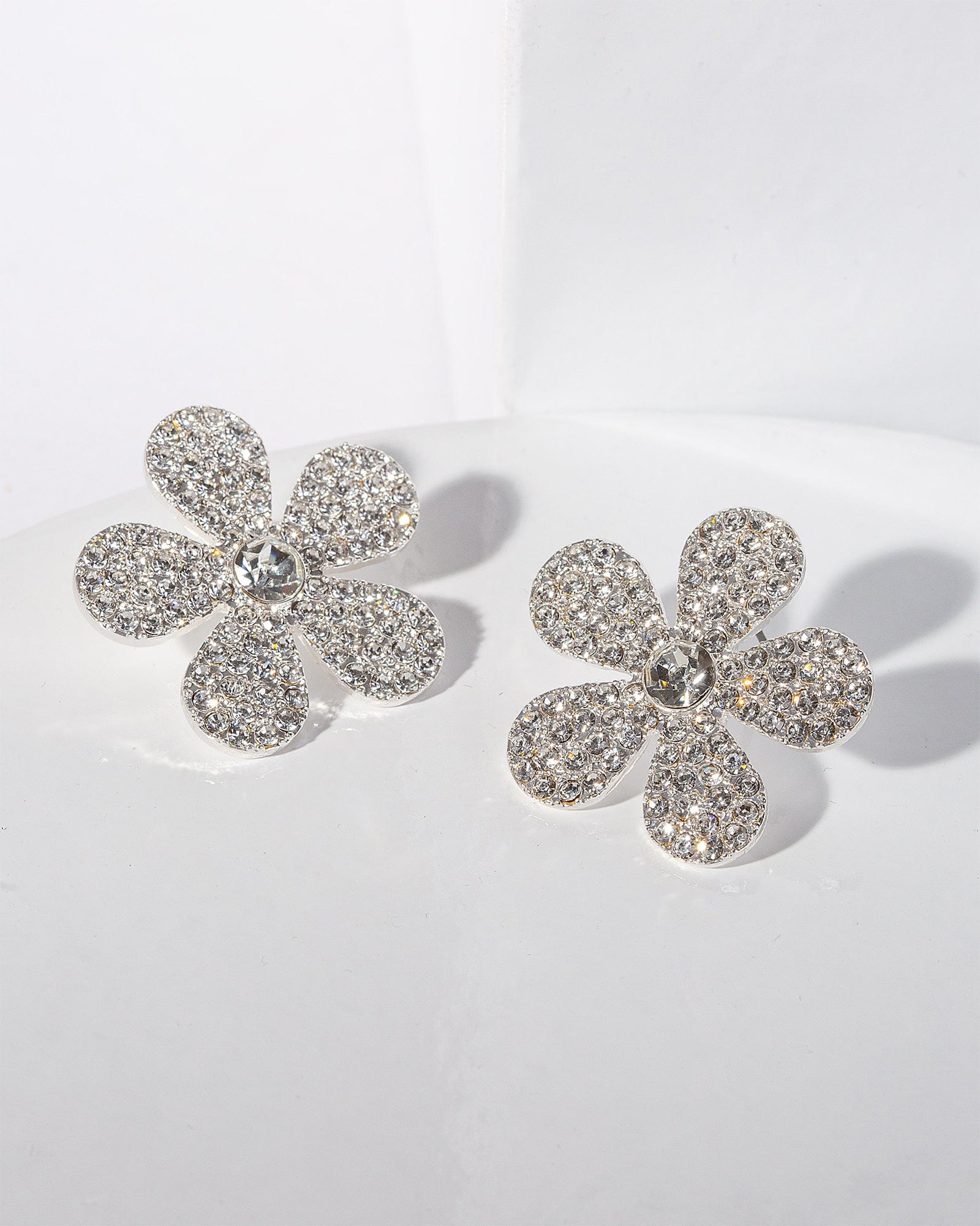 Crystal Pave Flower Statement Stud Earrings | colette hayman