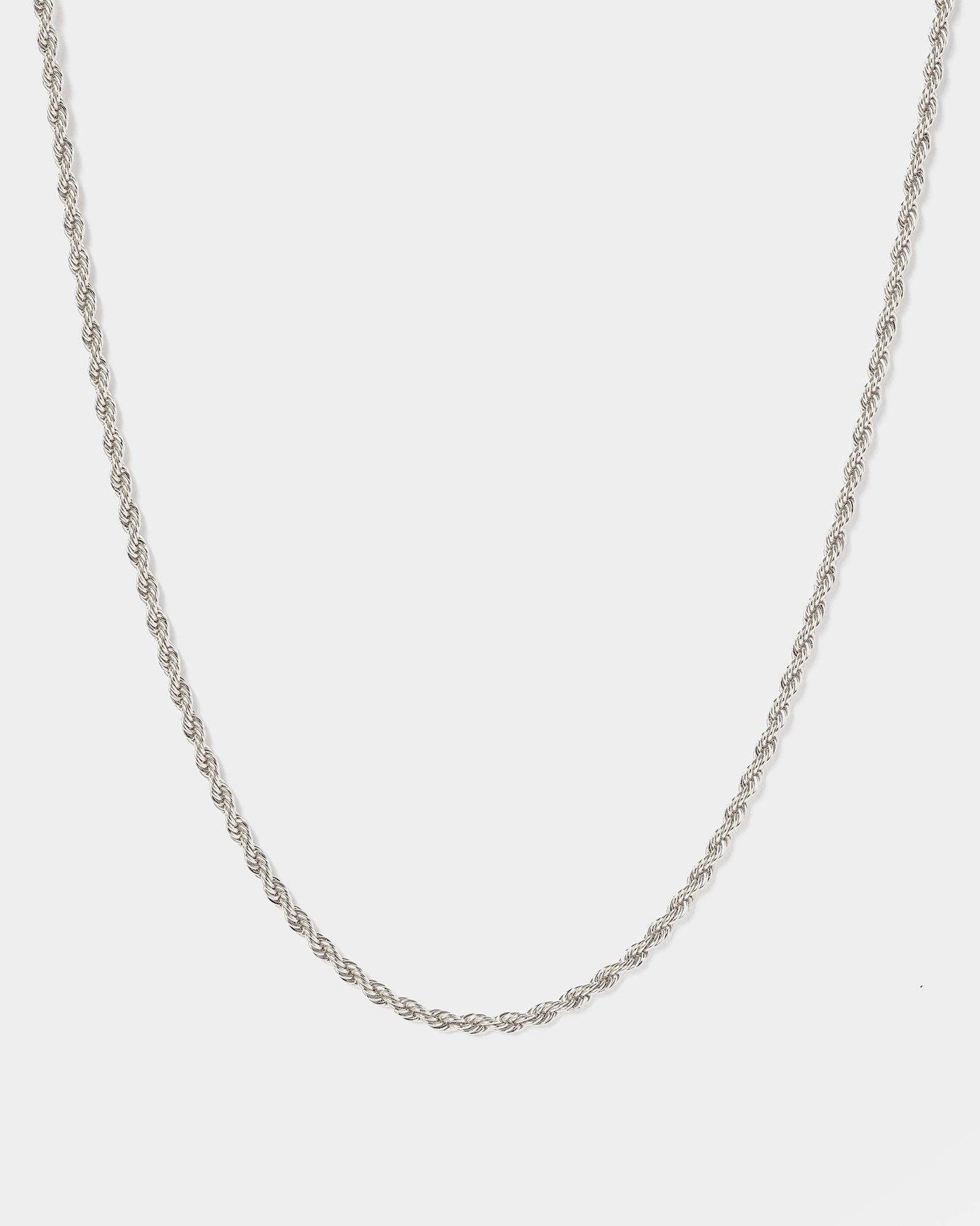Silver Thin Rope Chain Necklace