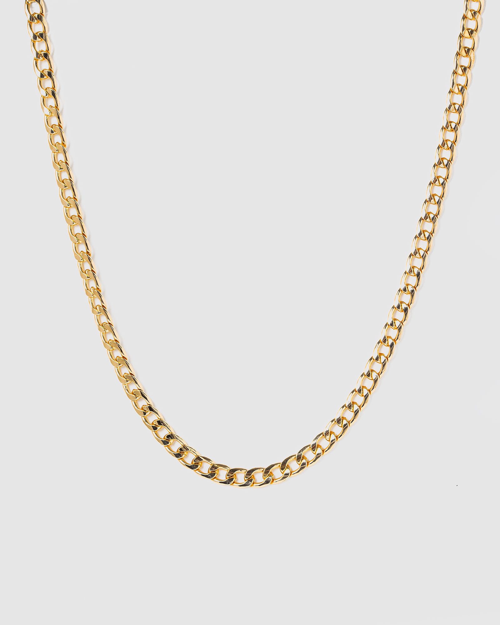 Gold Curb Chain Necklace