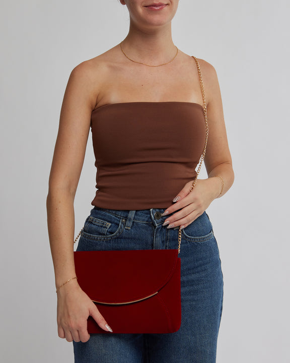 Red Dalila Envelope Clutch Bag | colette hayman
