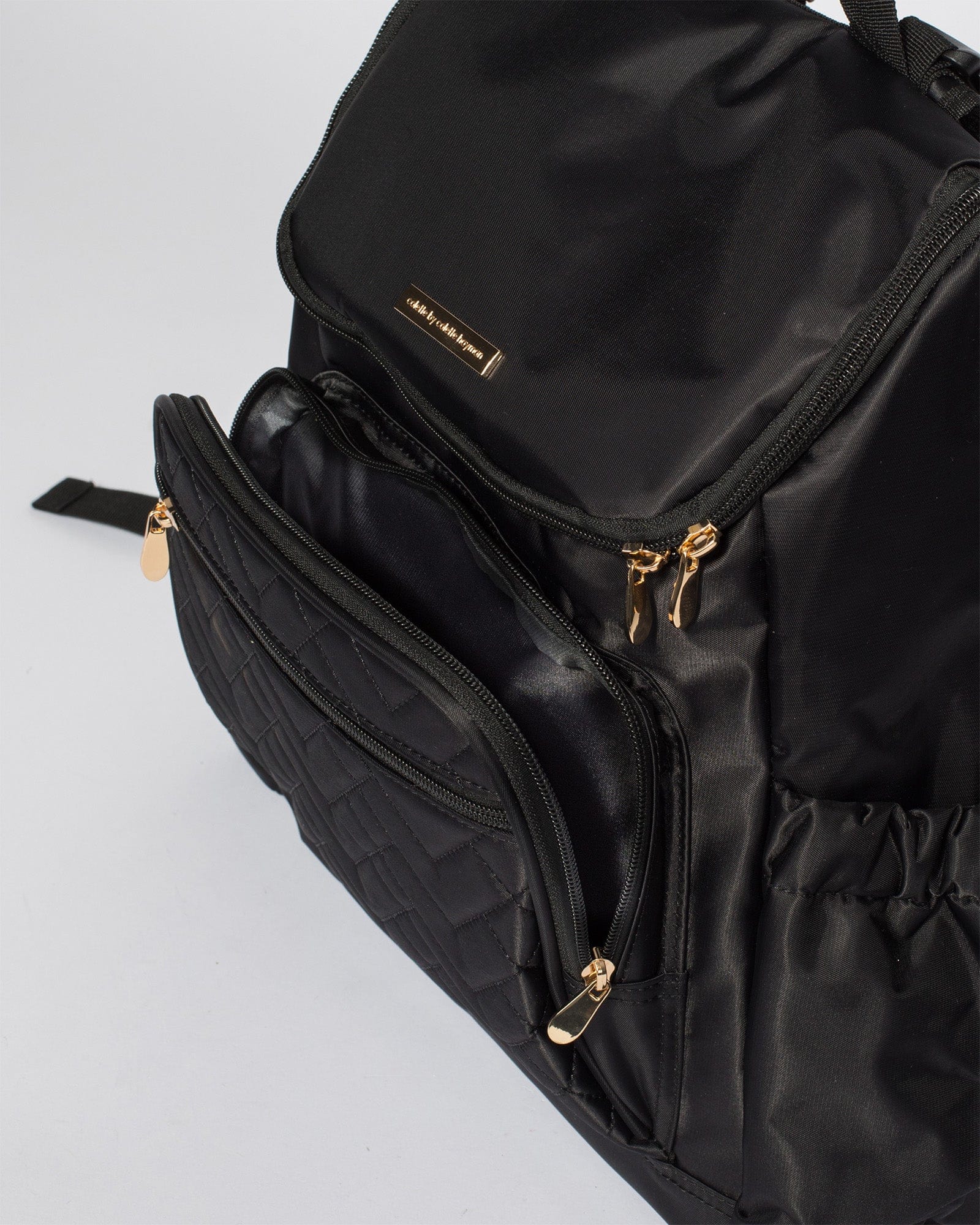 Black Baby Bag Backpack with Gold Hardware | Baby Bags Online