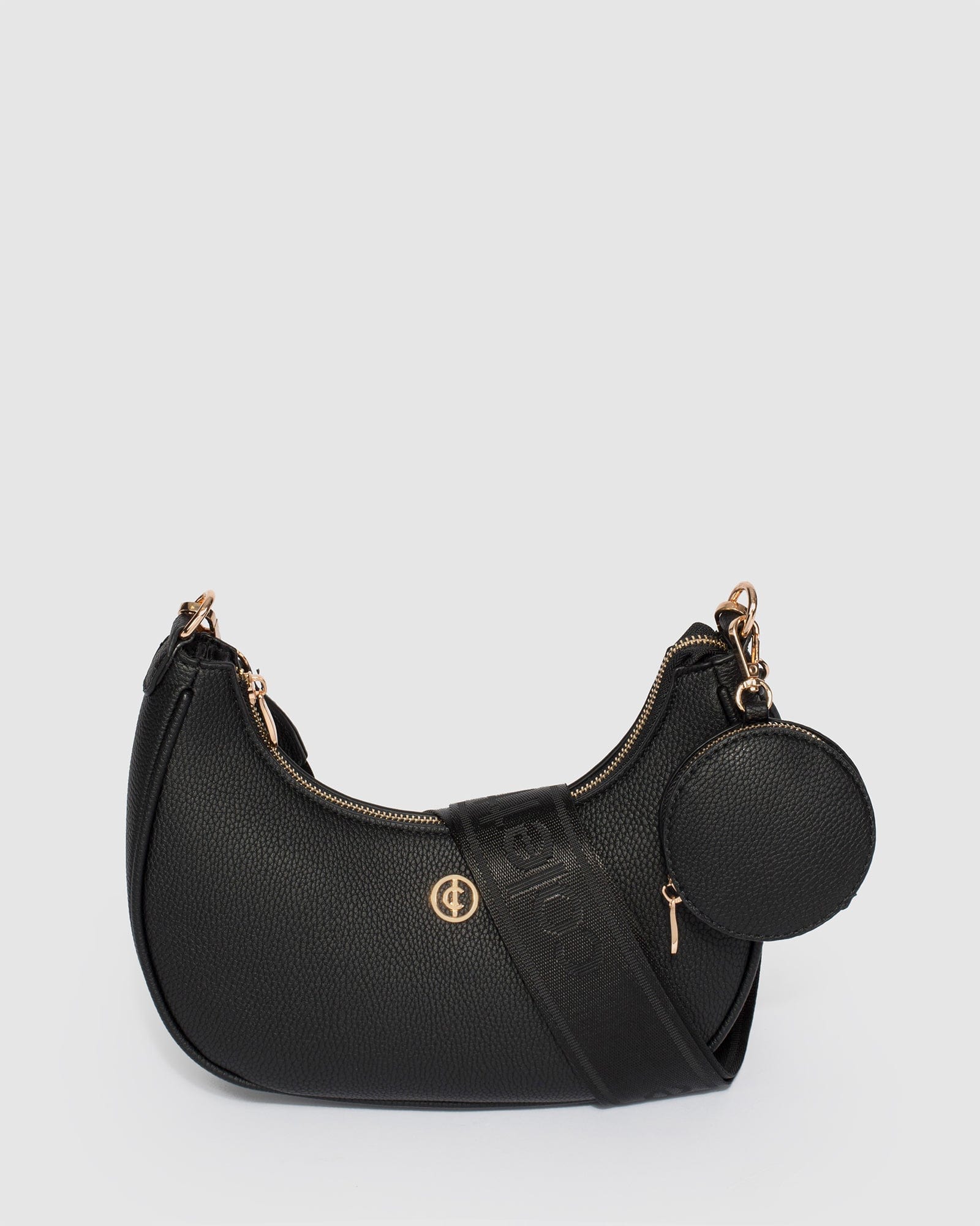 Black Flavia Webbing Crossbody Bag Online | Colette Hayman