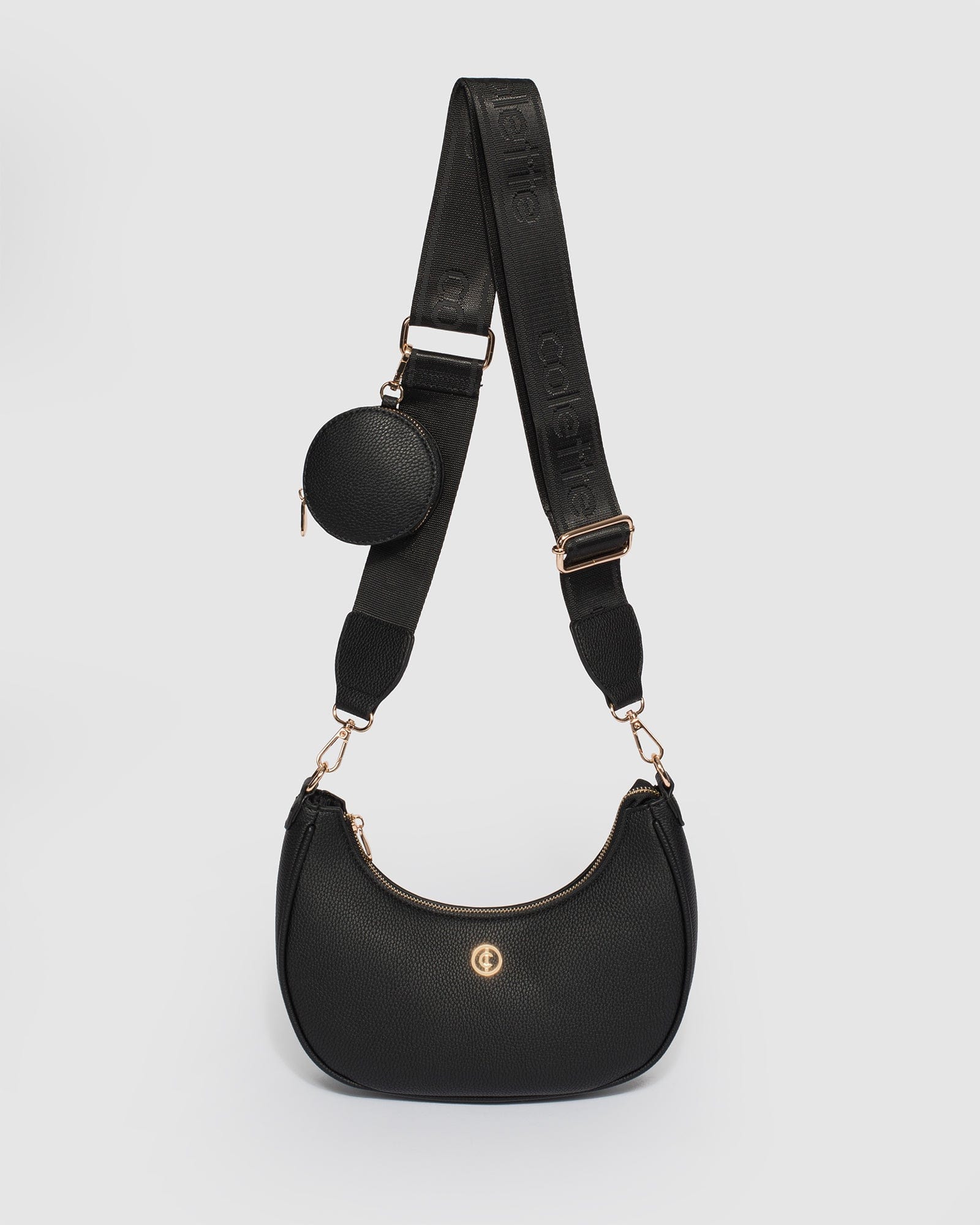 Black Flavia Webbing Crossbody Bag Online | Colette Hayman