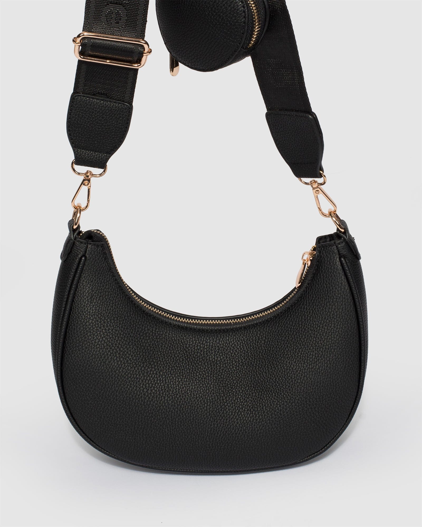 Black Flavia Webbing Crossbody Bag – colette by colette hayman