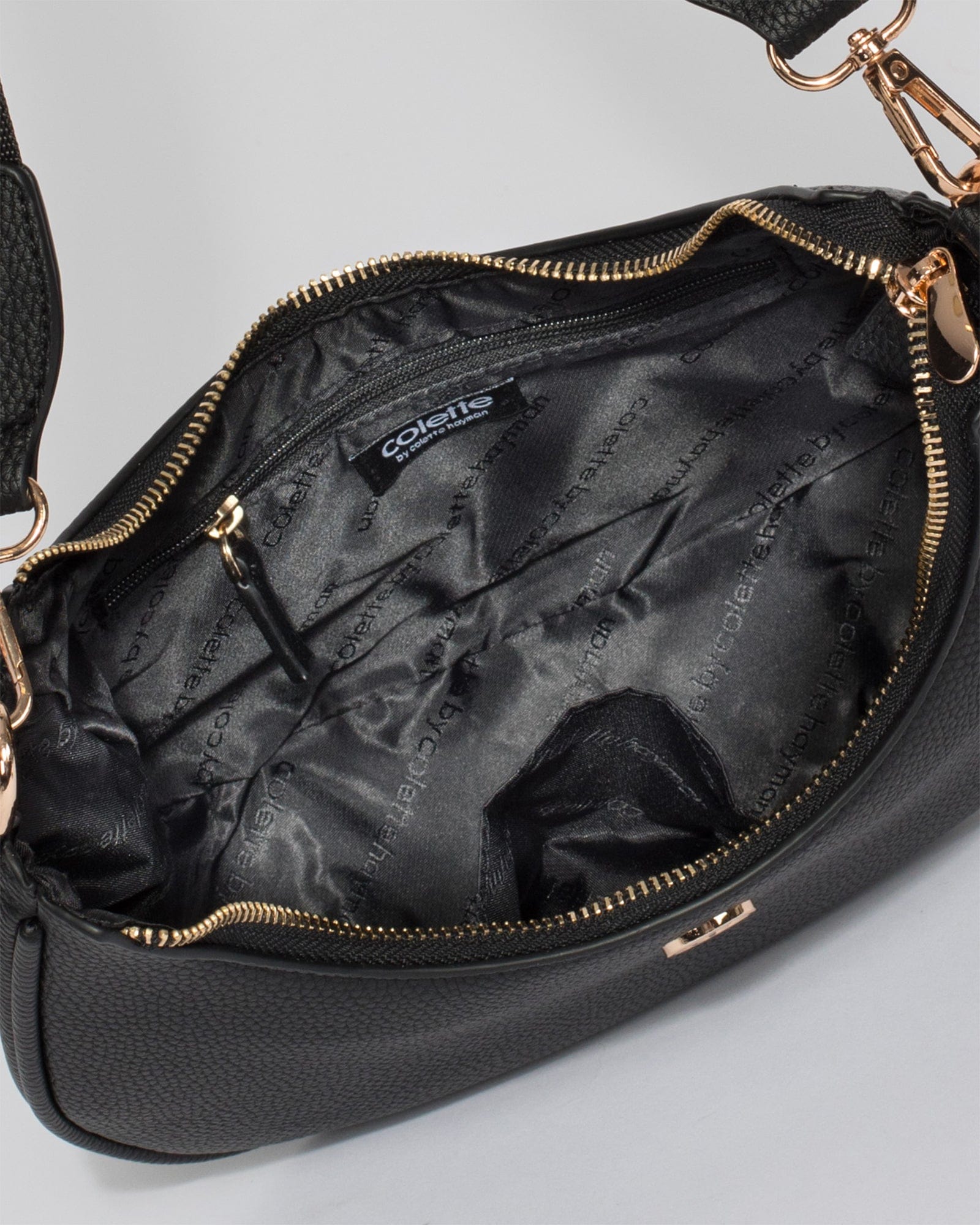 Black Flavia Webbing Crossbody Bag Online | Colette Hayman
