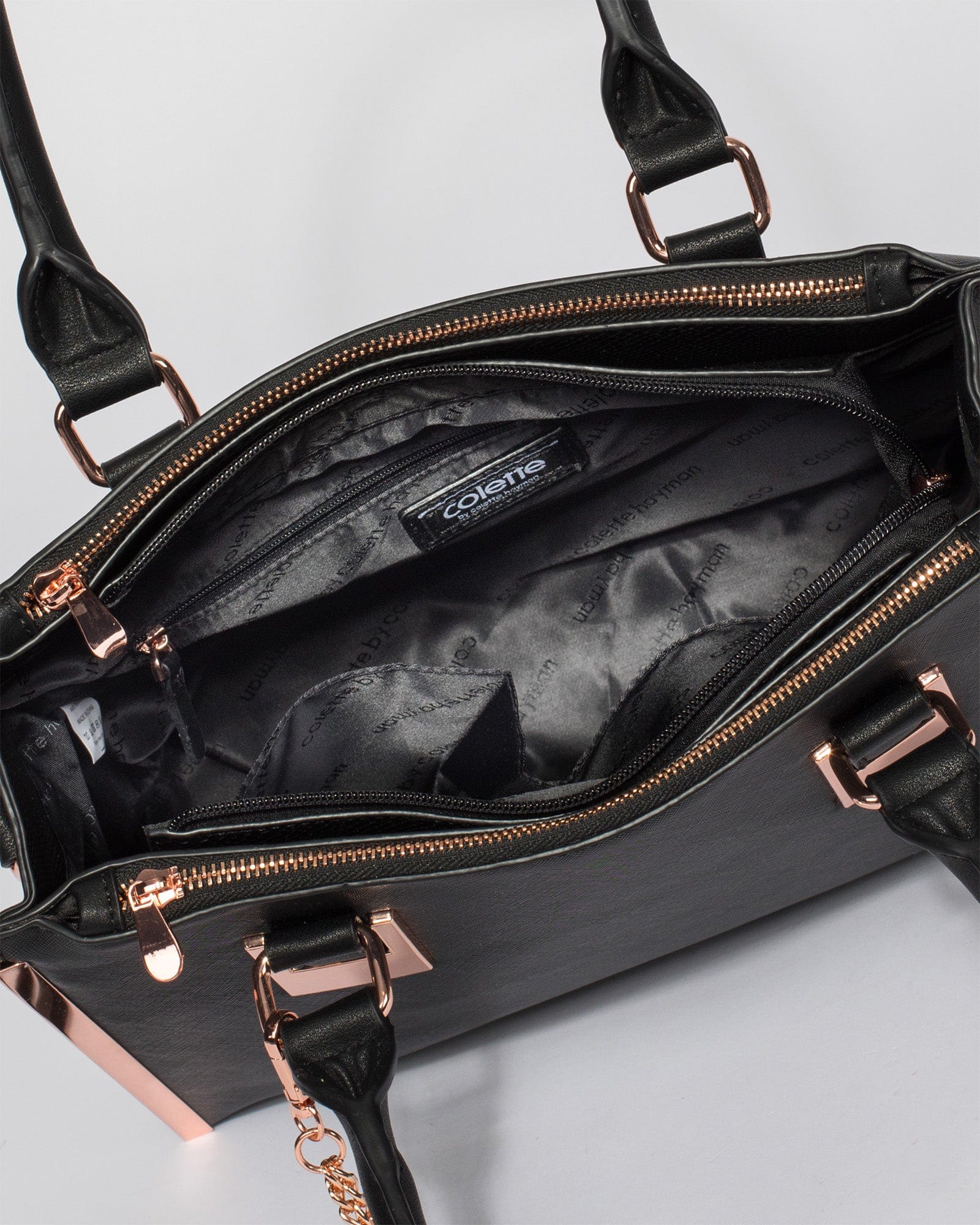 Black Lucy Square Hardware Tote Bag Online