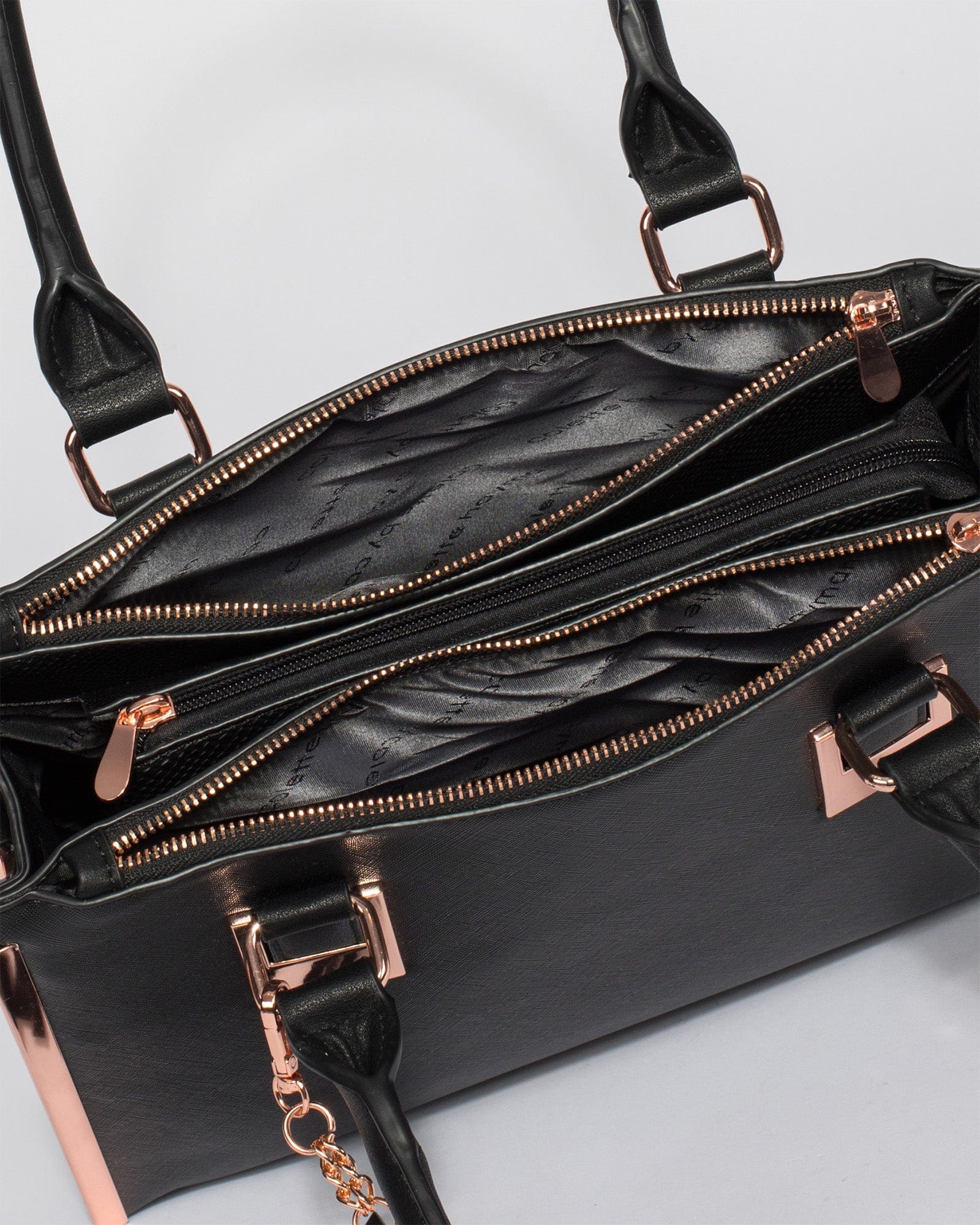 Black Lucy Square Hardware Tote Bag Online