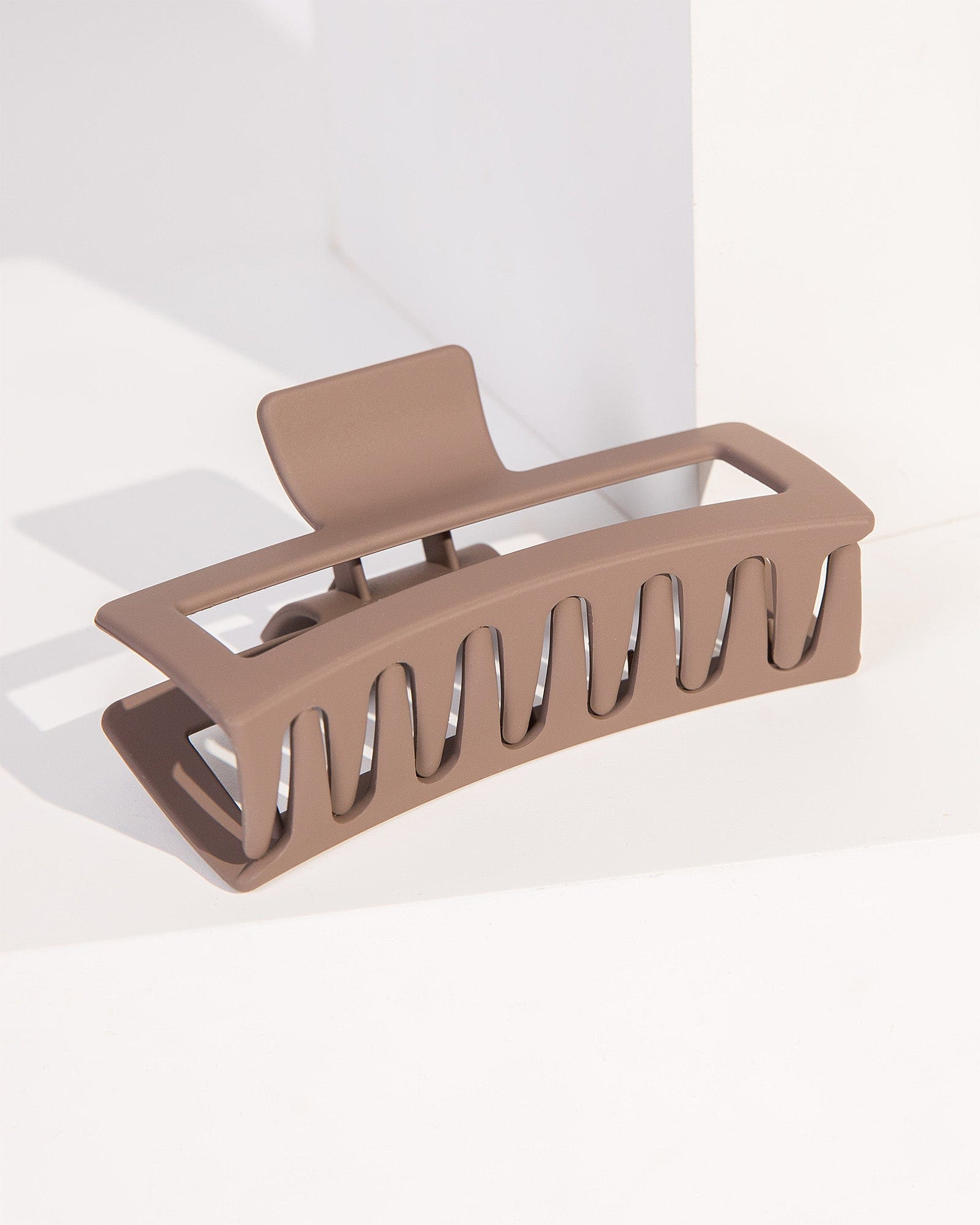 Brown Extra Large Rectangle Claw Clip