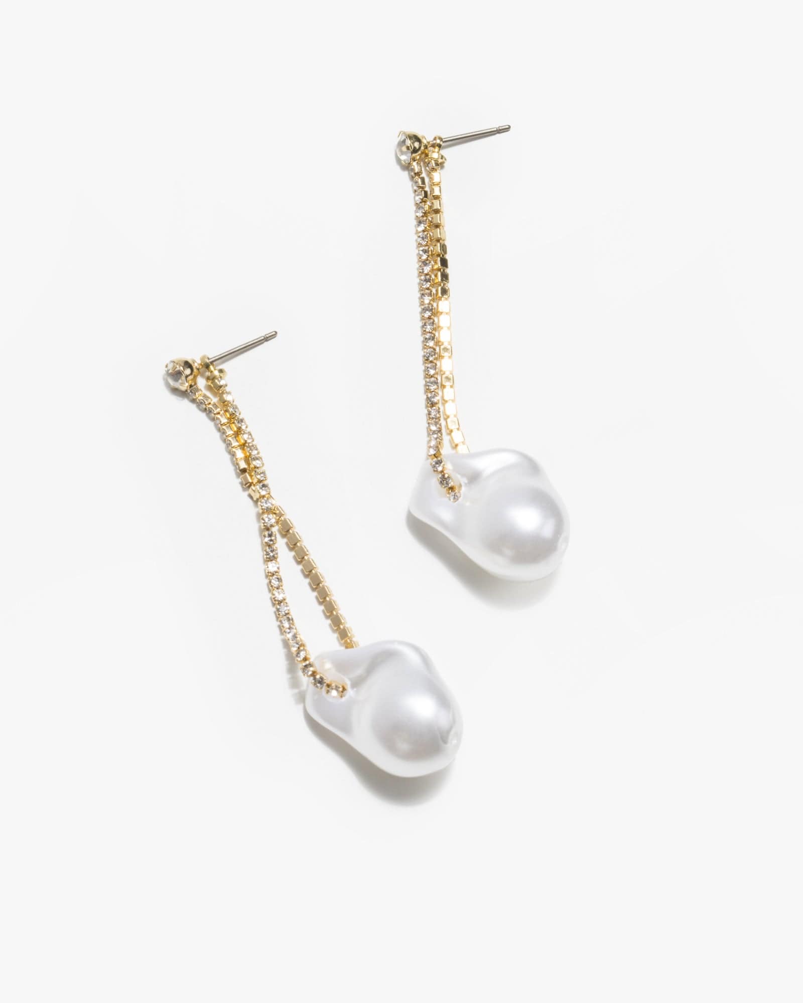 Crystal Loop Pearl Drop Earrings | colette hayman