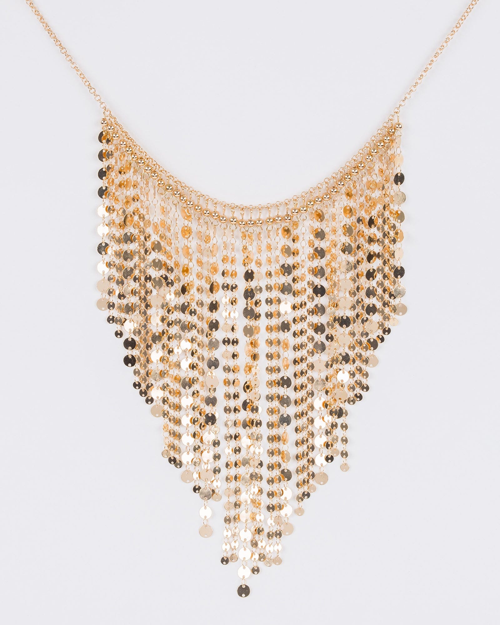 Gold Dangle Circle Chain Necklace