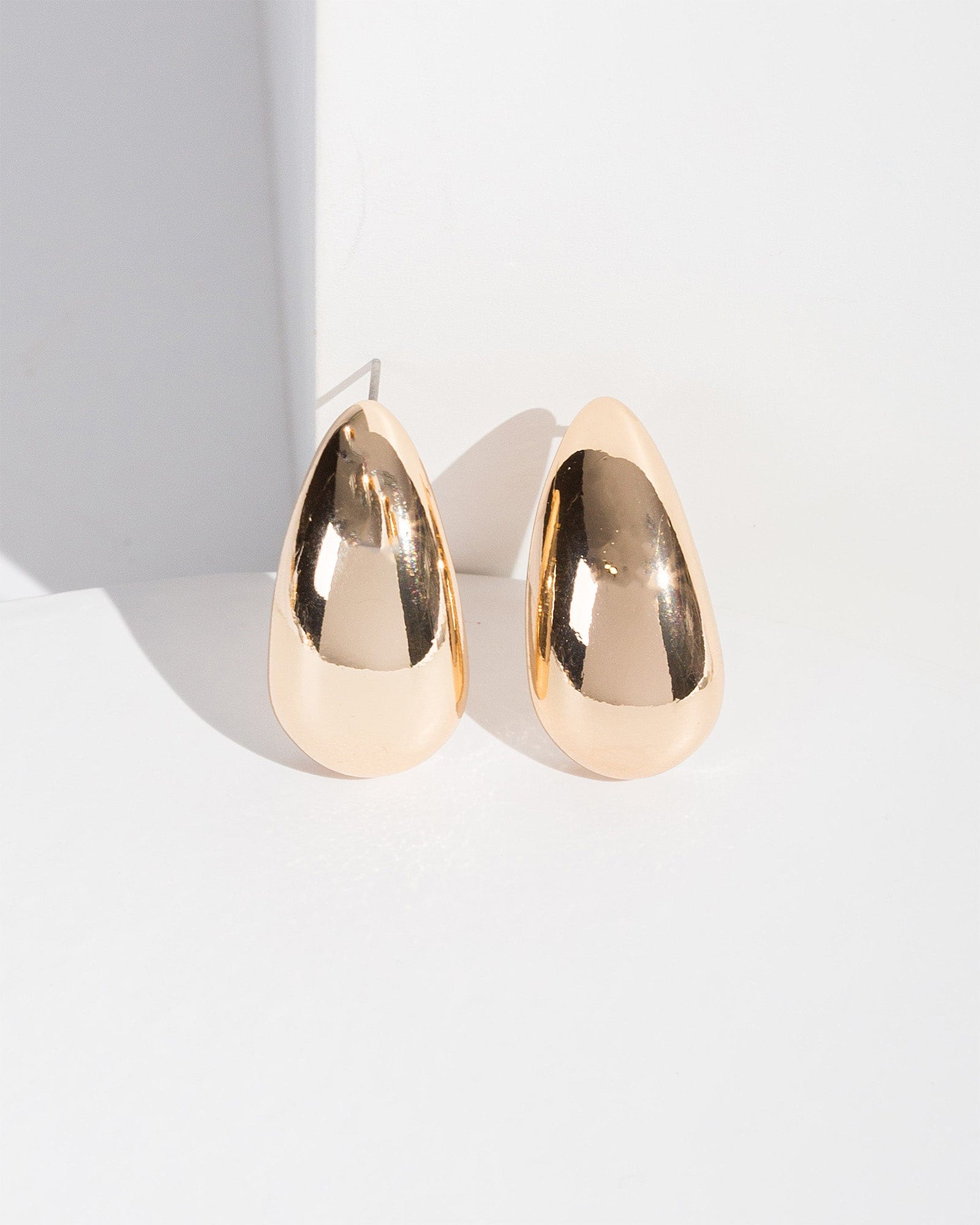 Gold Drop Stud Earrings