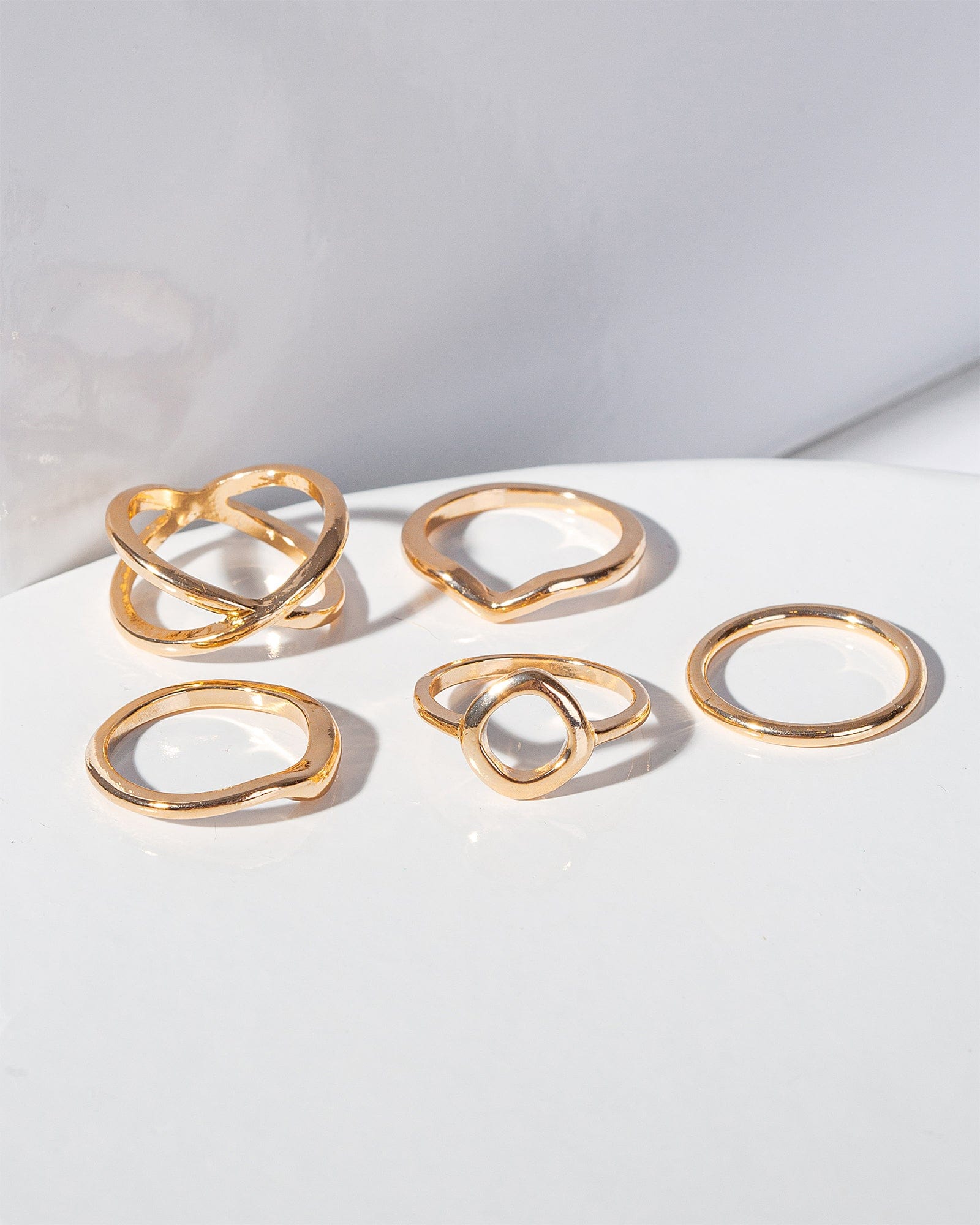 Gold Fine Wavy Ring Pack | colette hayman