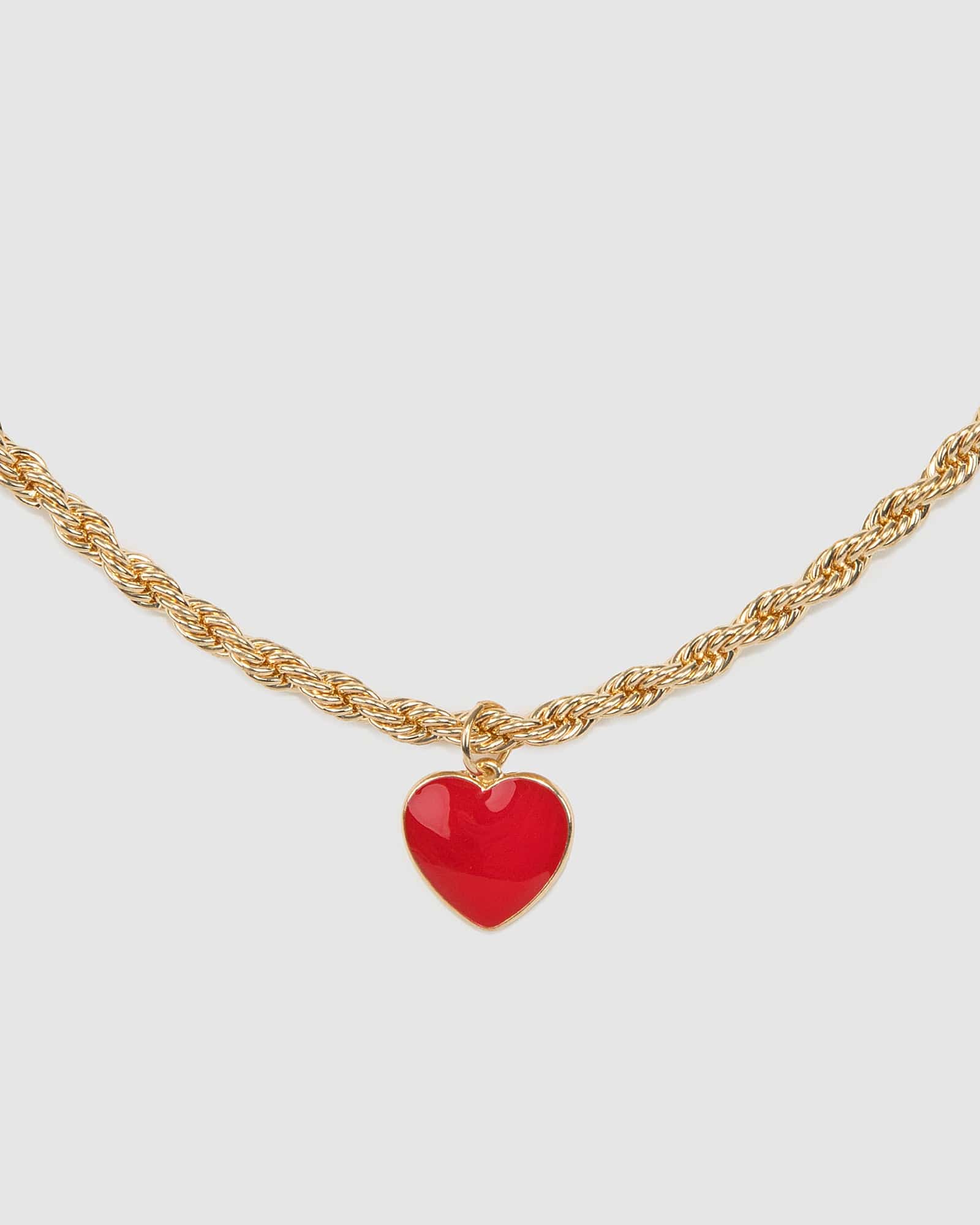 Gold Love Heart Pendant Rope Chain Necklace | colette hayman
