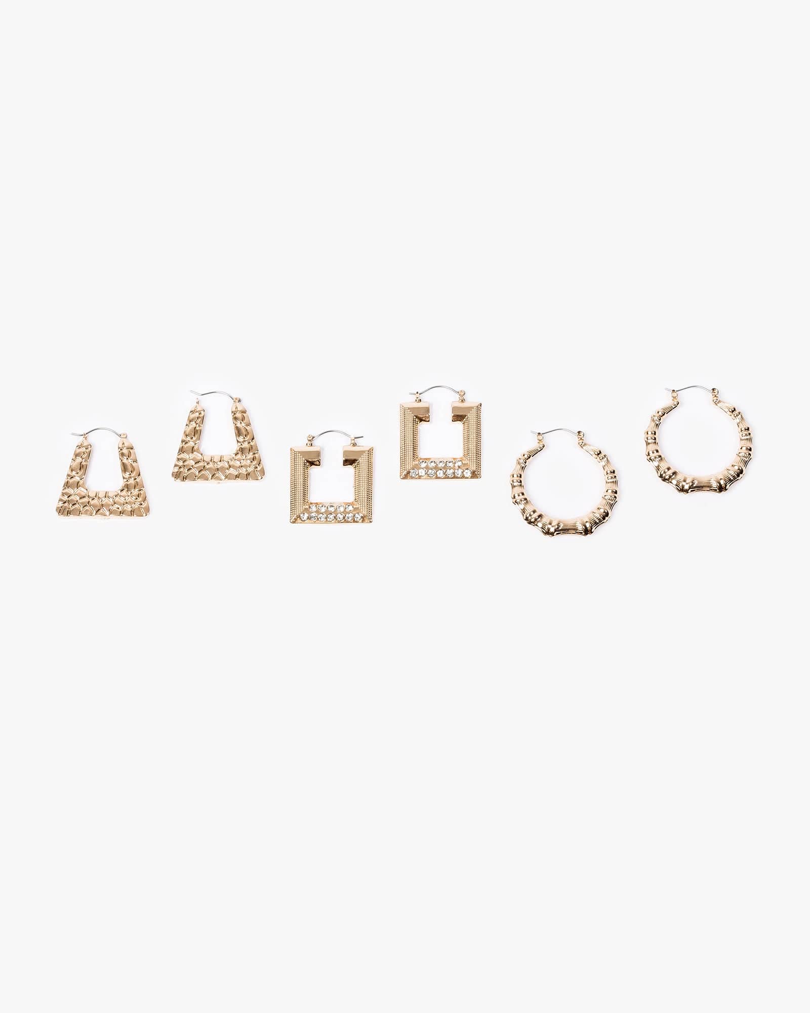 Gold Textural Hoop Earring Pack | colette hayman