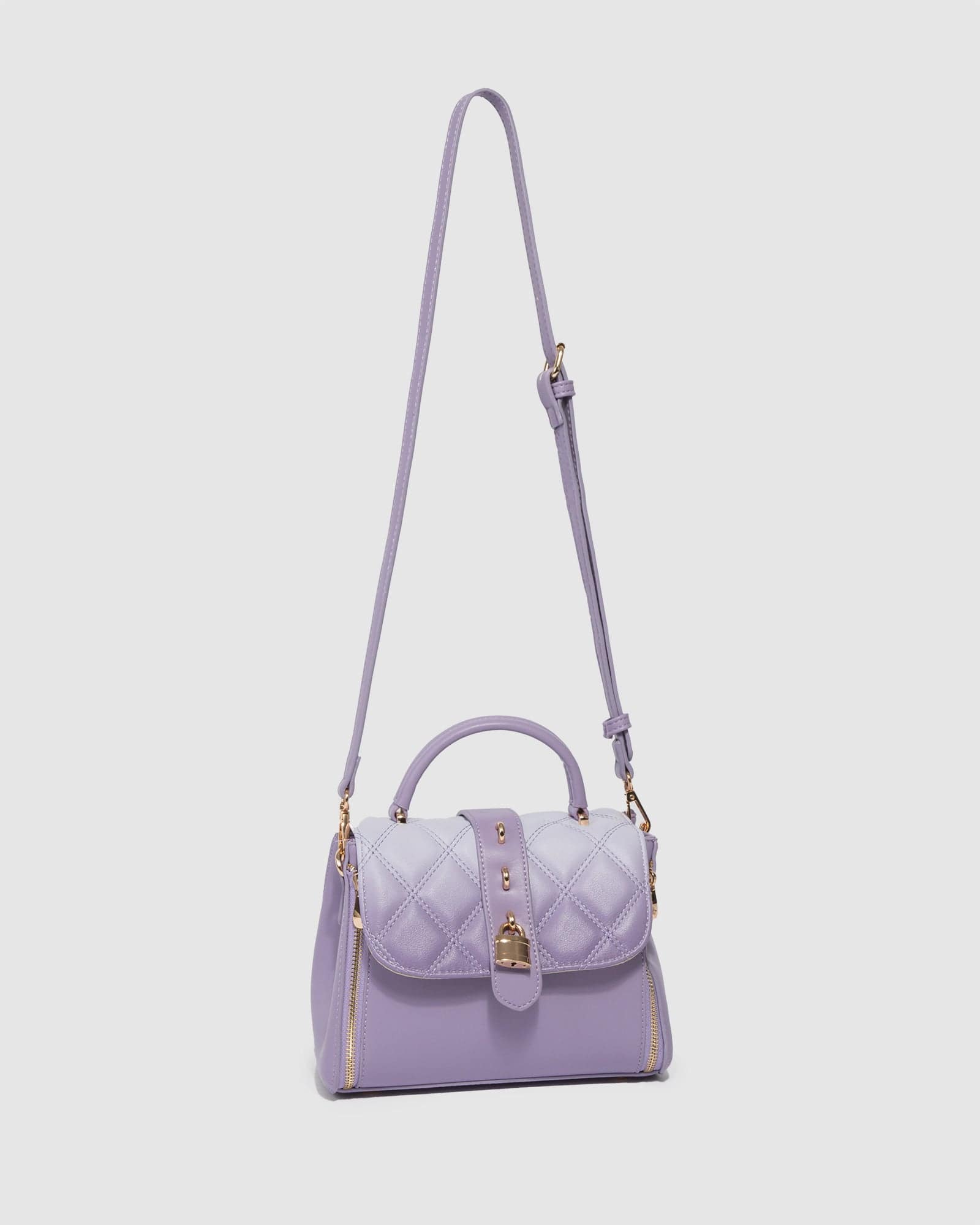 Lilac Alix Lock Top Handle Bag | colette hayman