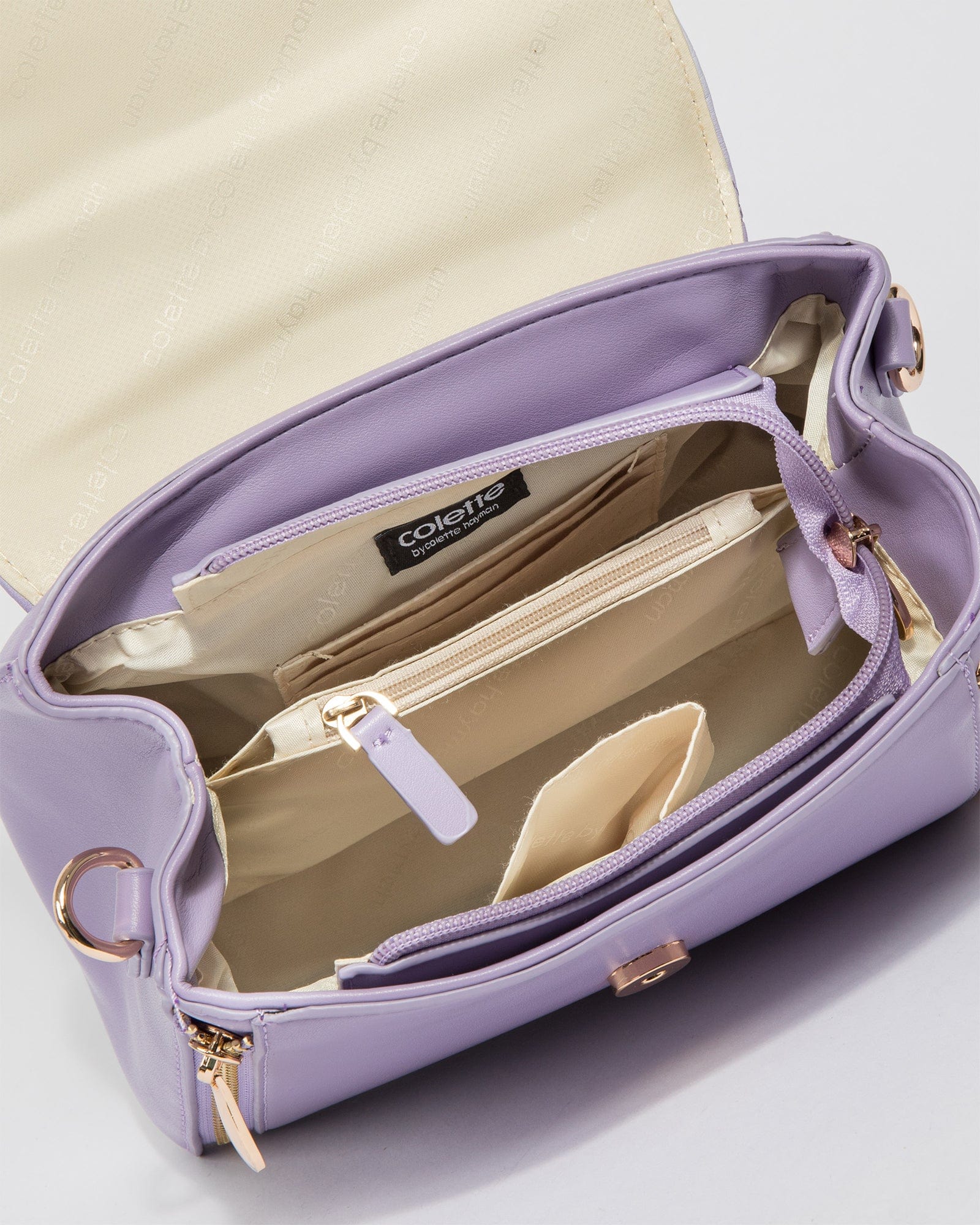 Lilac Alix Lock Top Handle Bag | colette hayman