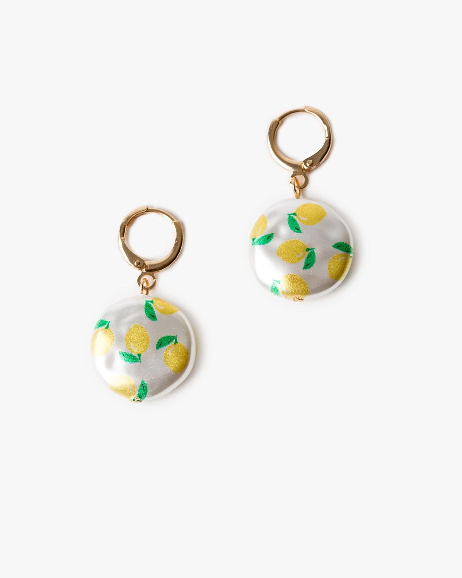 Multi Colour Lemon Disc Detail Huggie Earrings| colette hayman