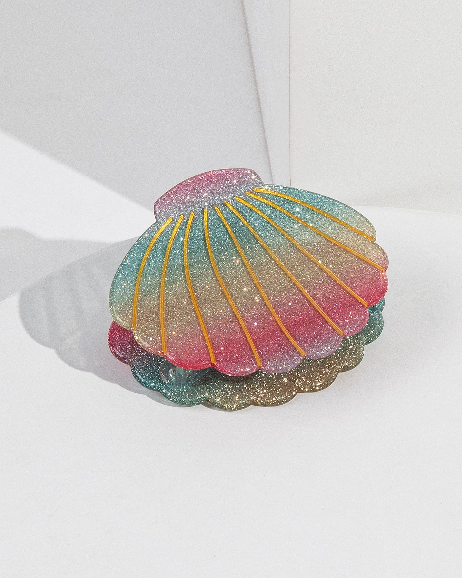 Multi Colourful Glitter Shell Claw Clip | colette hayman