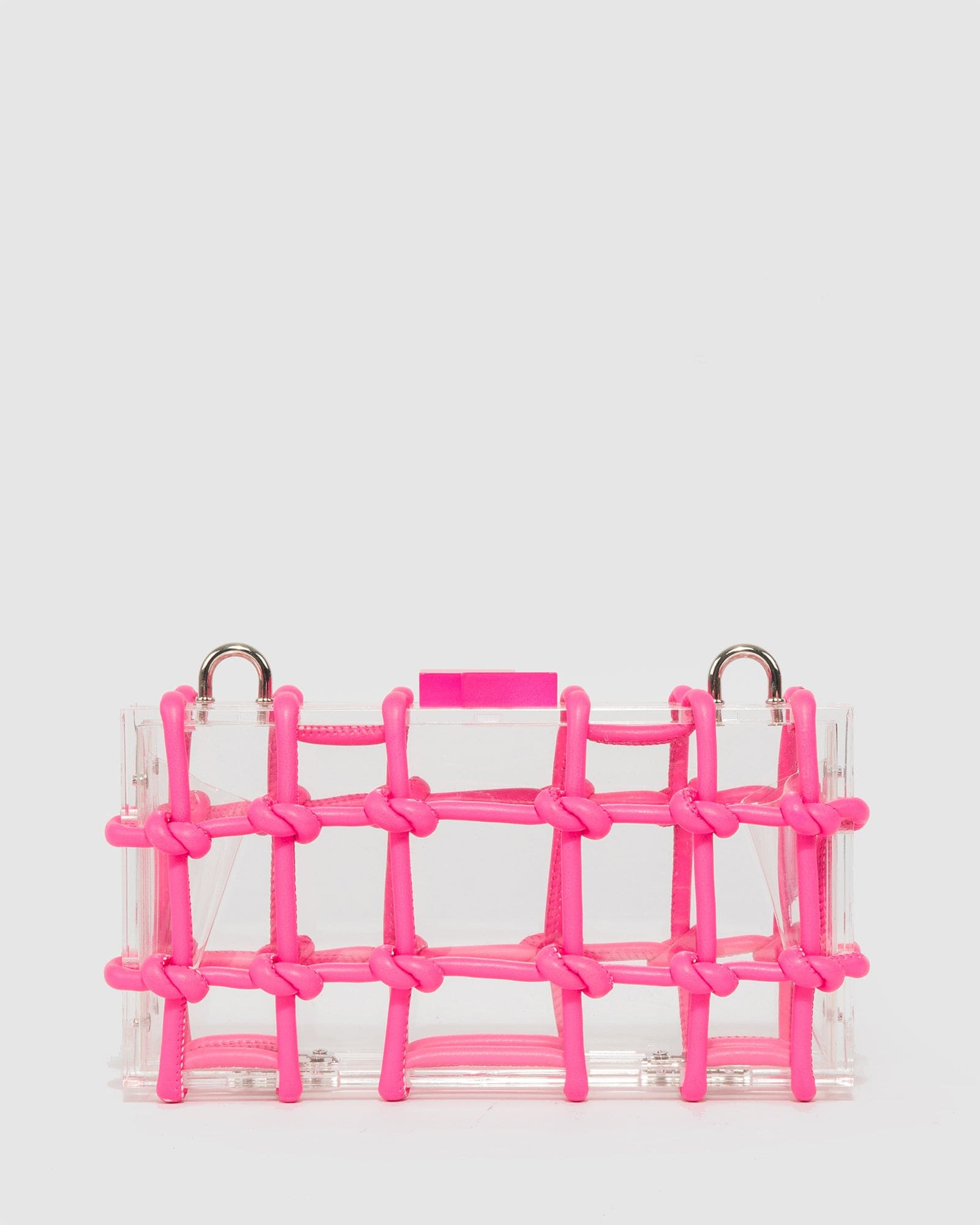 Pink Ava Rope Hardcase Clutch Bag | colette hayman
