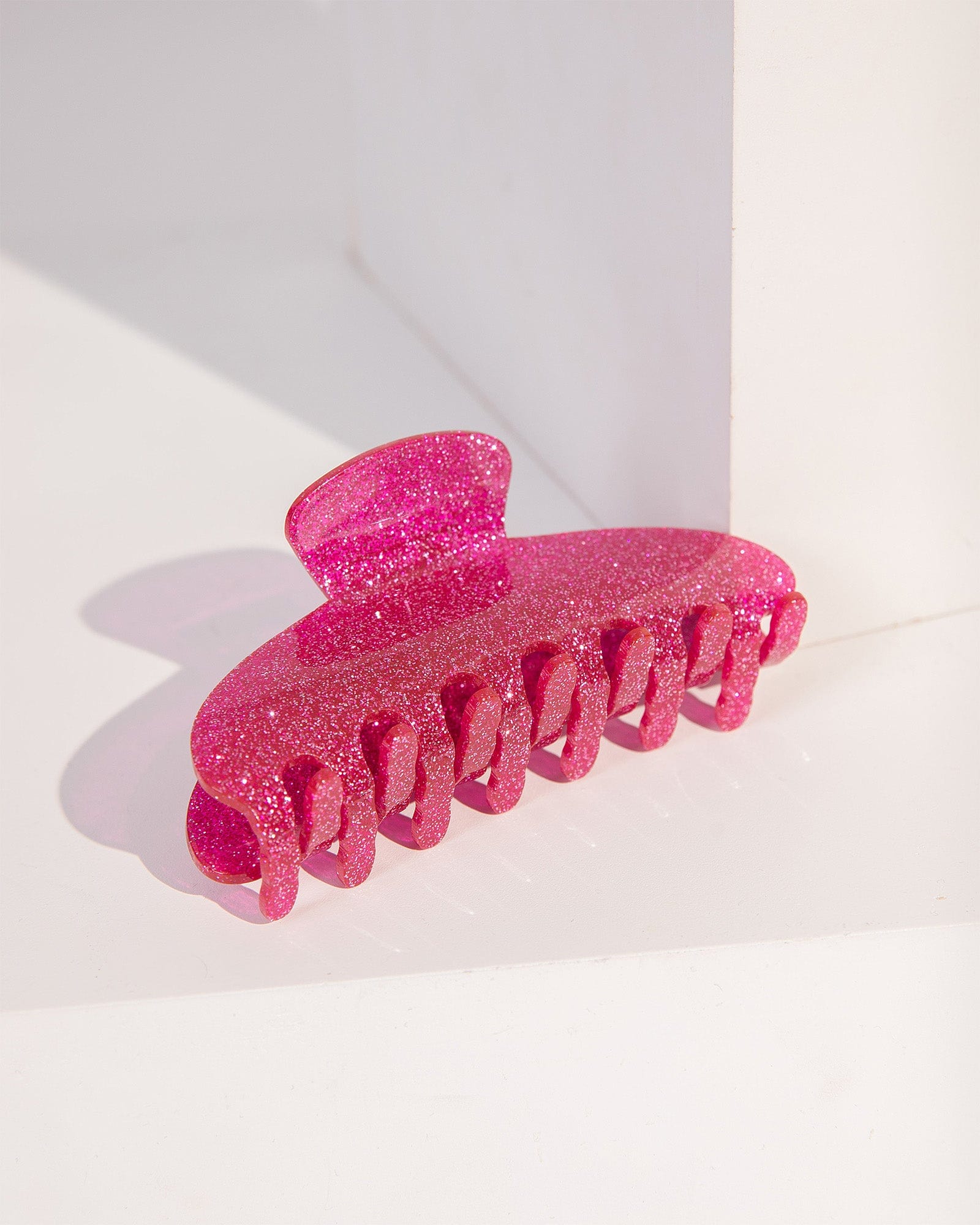 Pink Glittery Acrylic Claw Clip