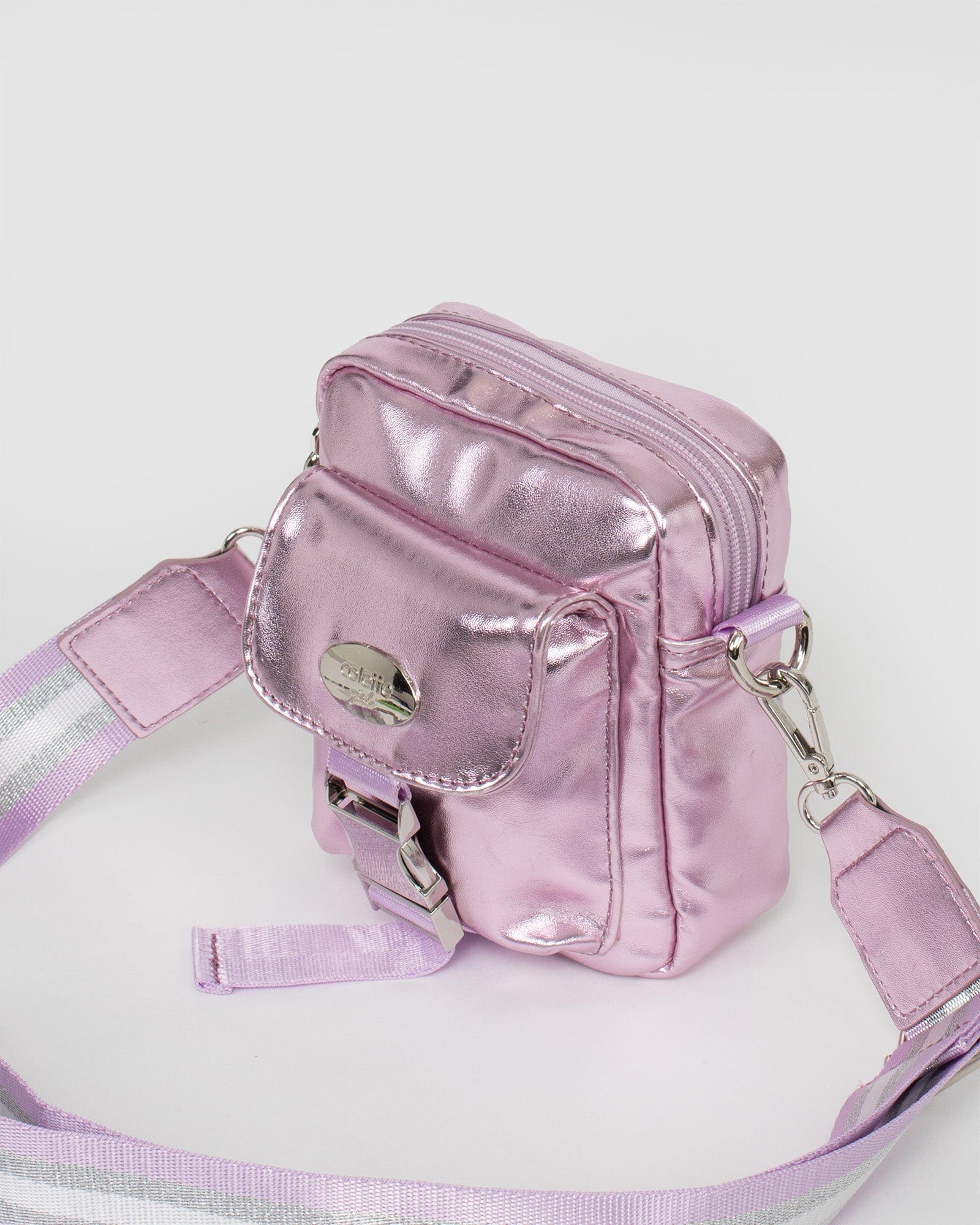Purple Emma Lock Crossbody Bag Online | Colette Hayman