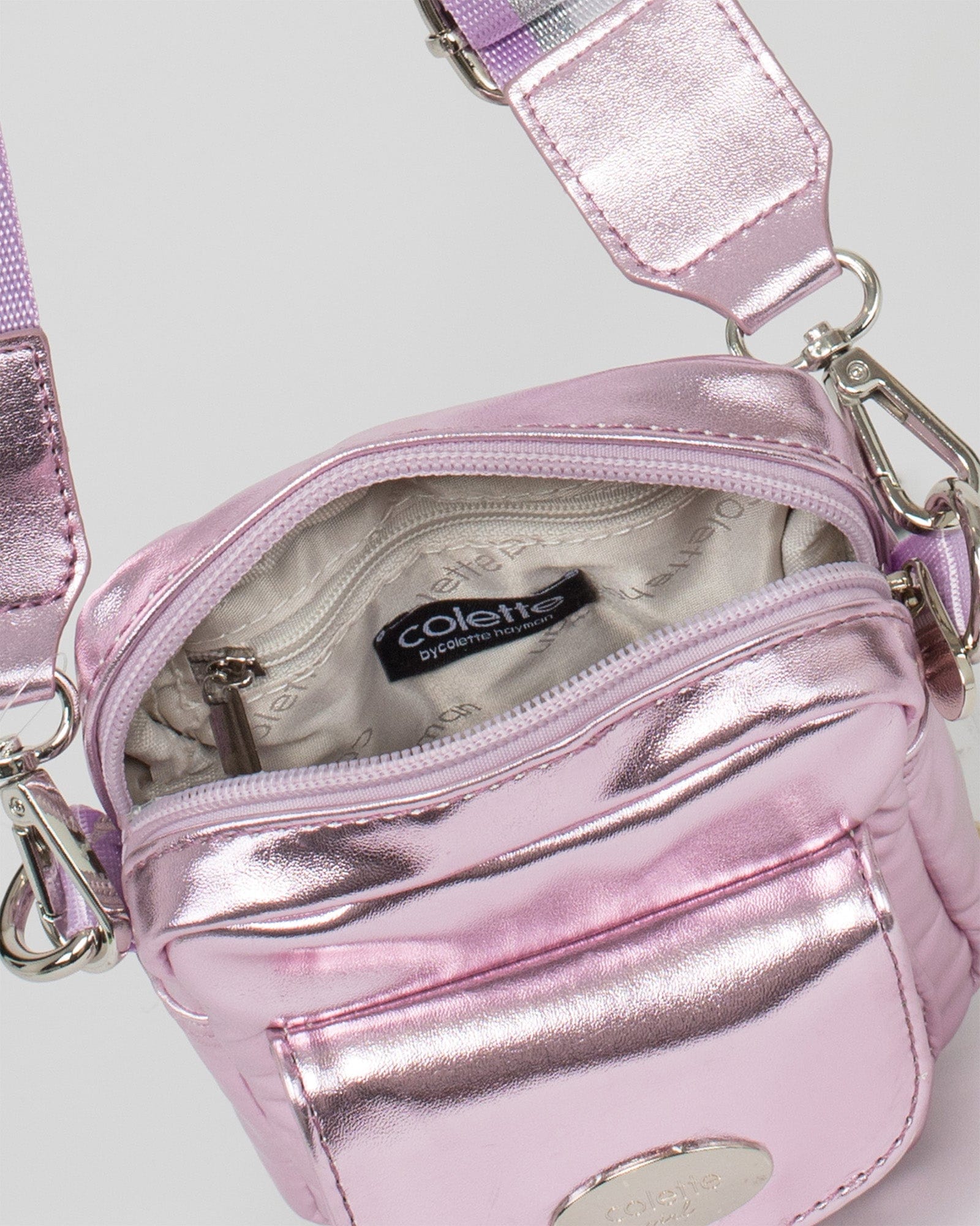 Purple Emma Lock Crossbody Bag Online | Colette Hayman