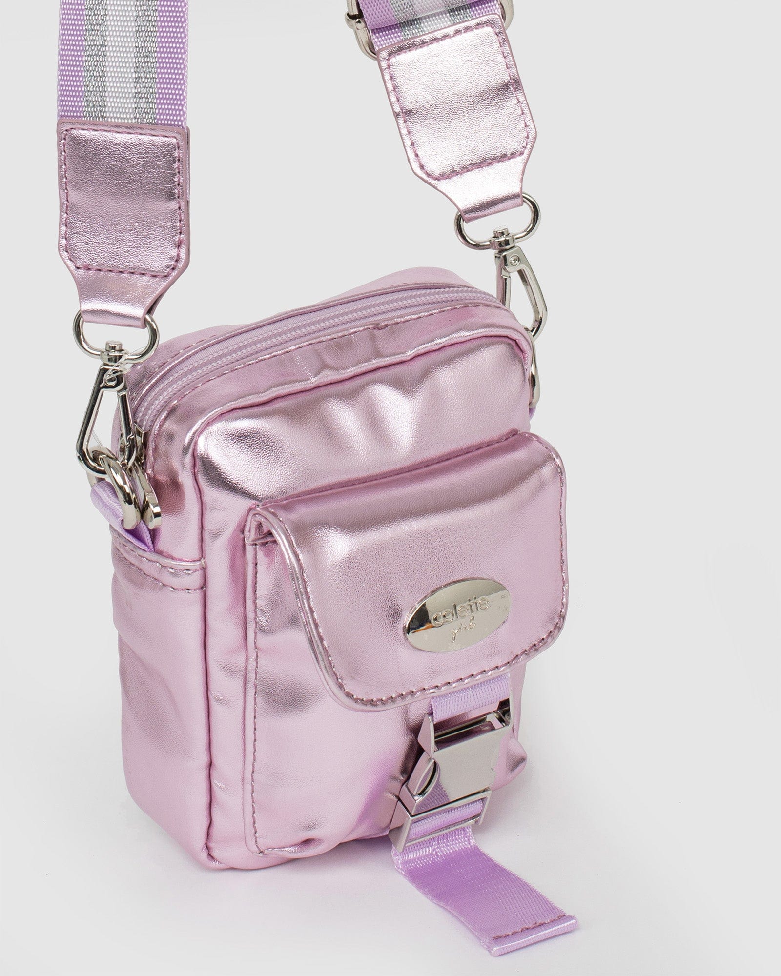 Purple Emma Lock Crossbody Bag Online | Colette Hayman