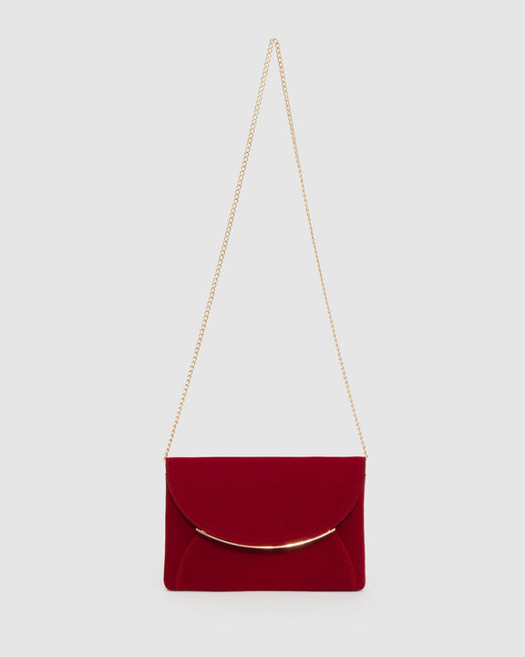 Red Dalila Envelope Clutch Bag | colette hayman