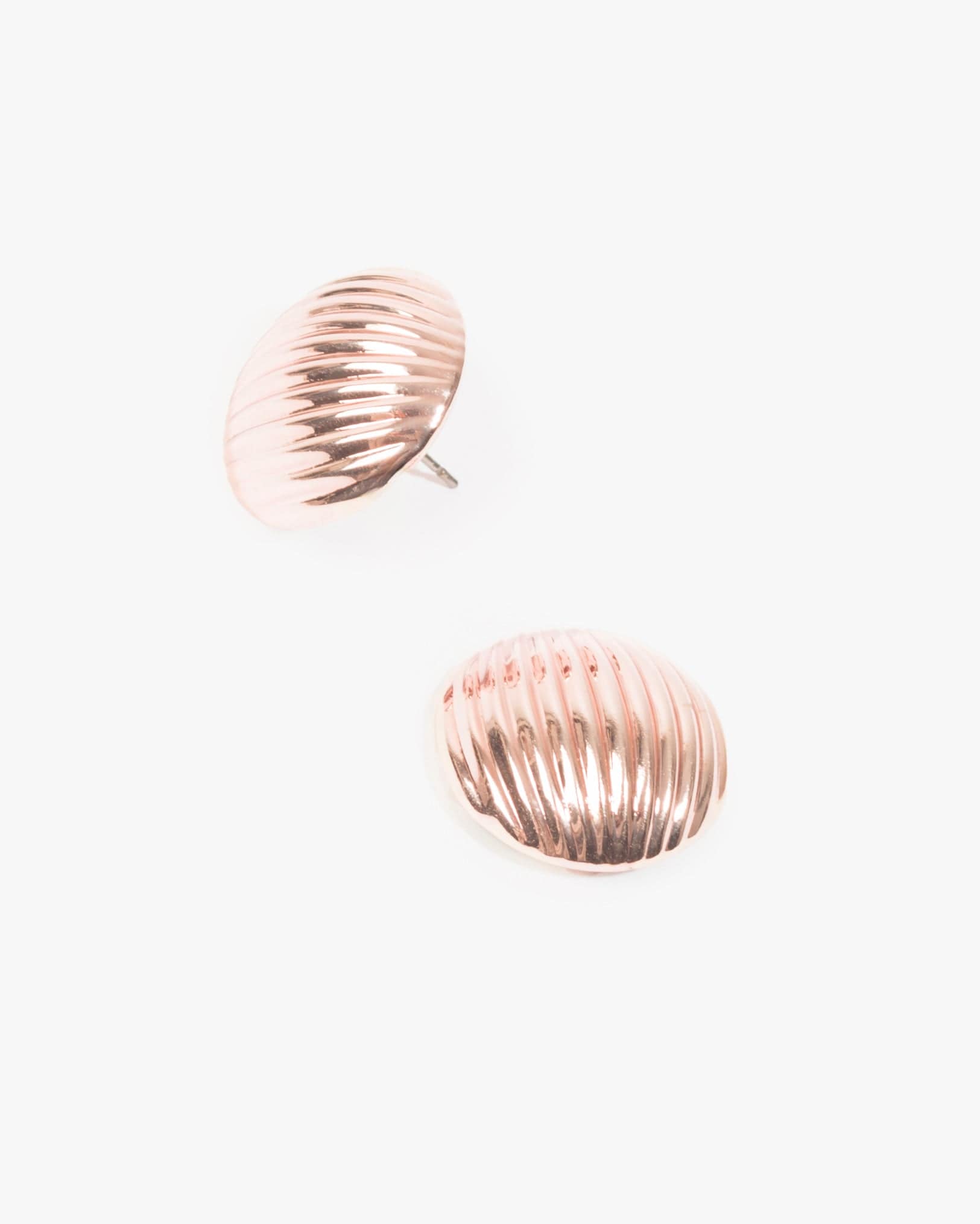 Rose Gold Ribbed Front Back Stud Earrings | colette hayman