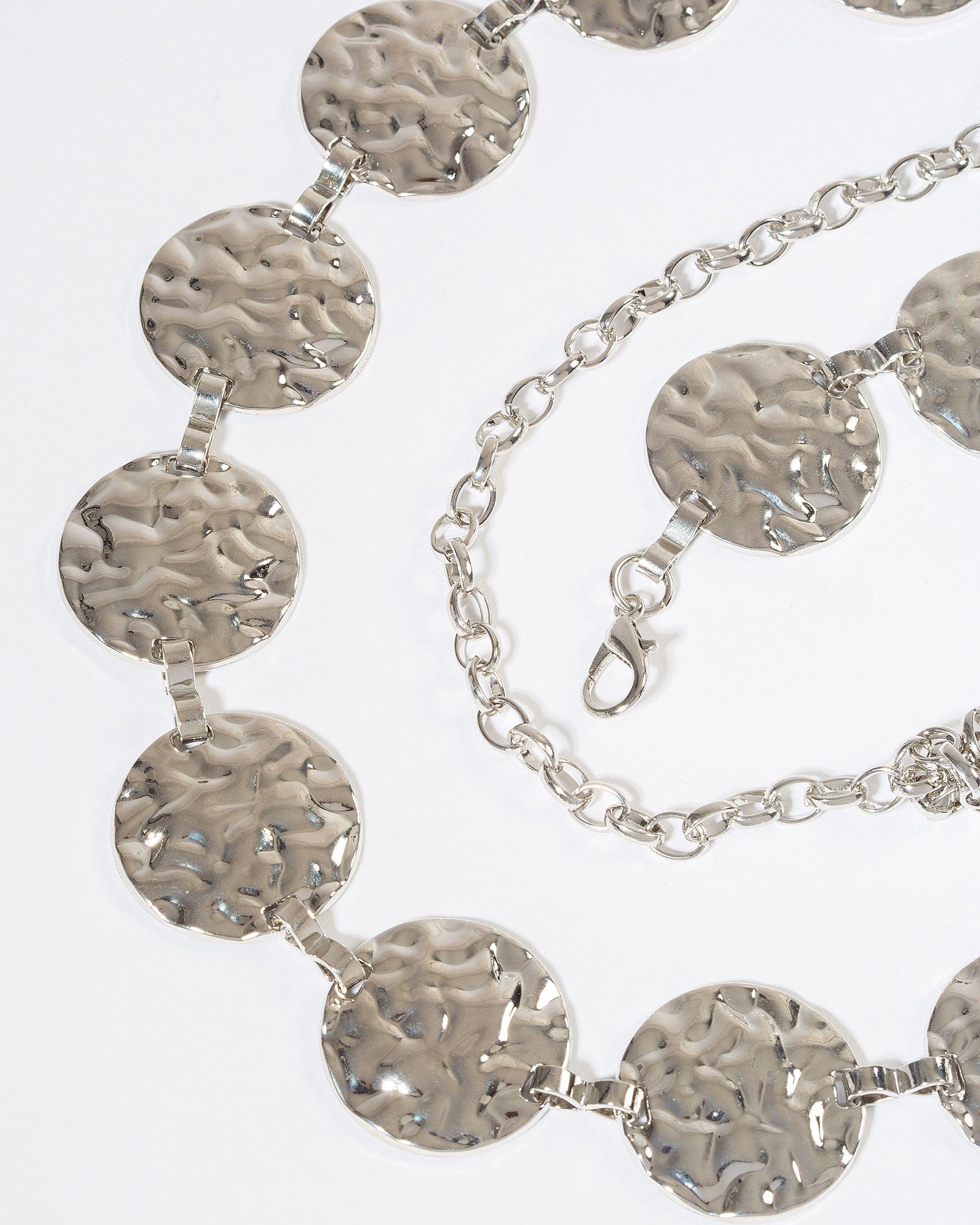 Silver Beaten Metal Chain Belt | colette hayman