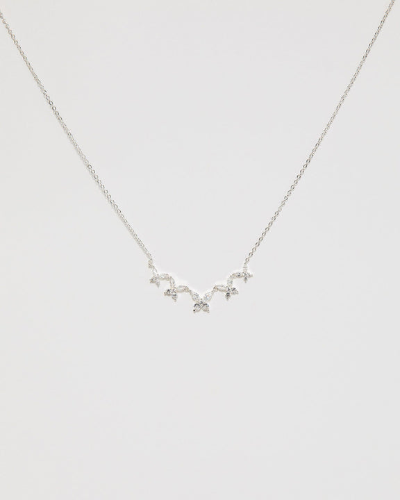 Silver Cubic Zirconia Multi Butterfly Necklace Necklace | colette hayman