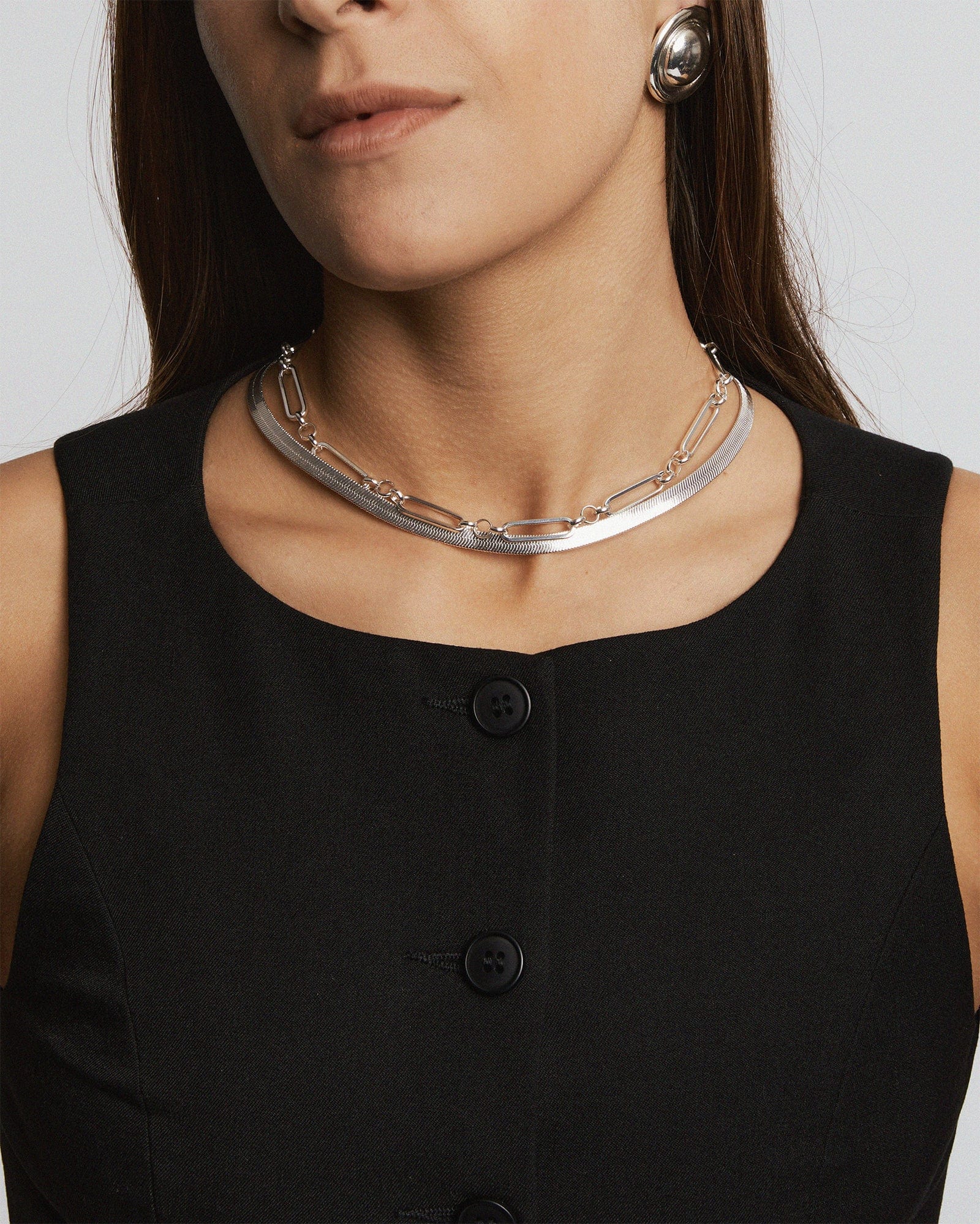 Silver Snake And Long Chain Necklace | colette hayman