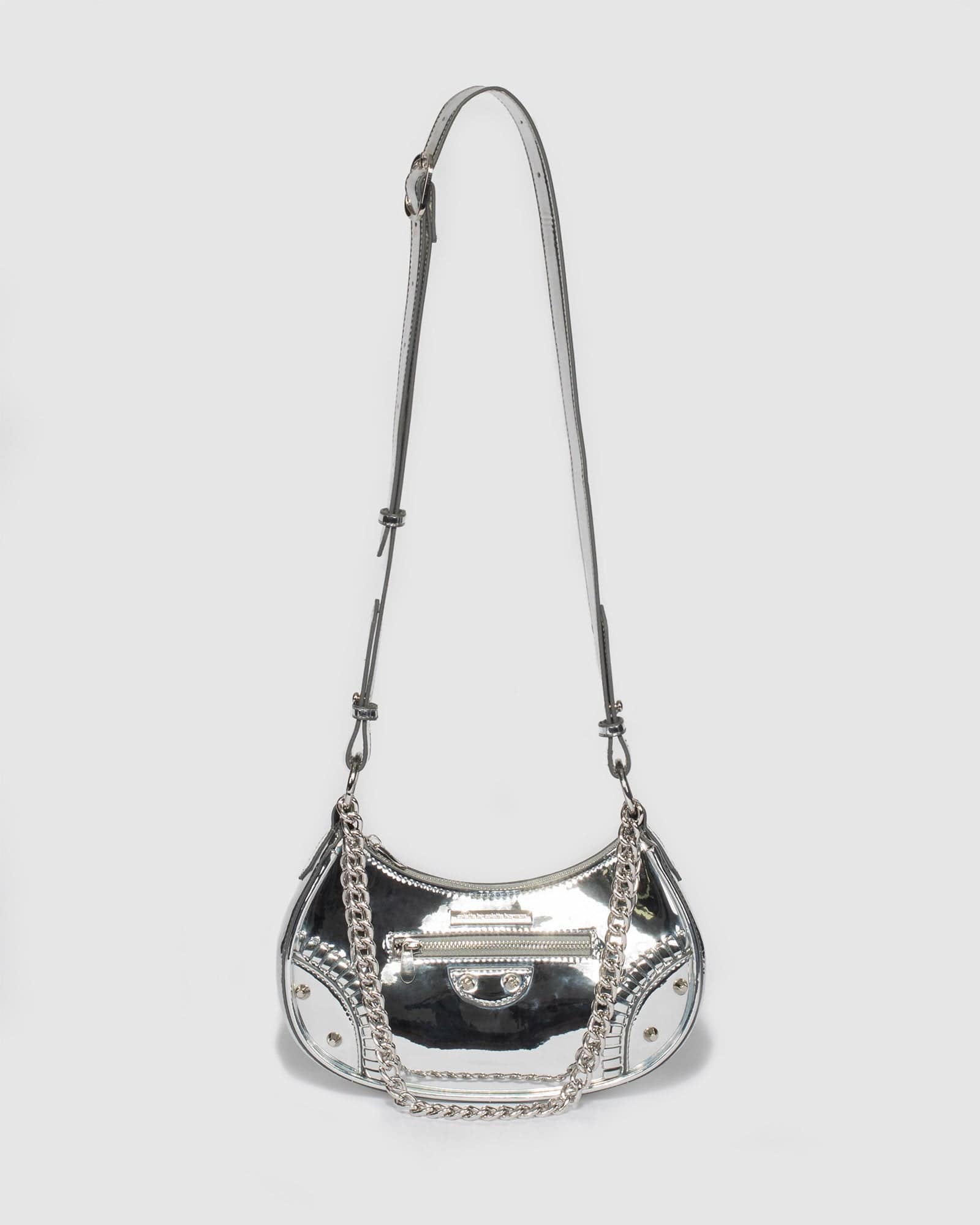 Silver Vanessa Stud Crossbody Bag Online | Colette Hayman