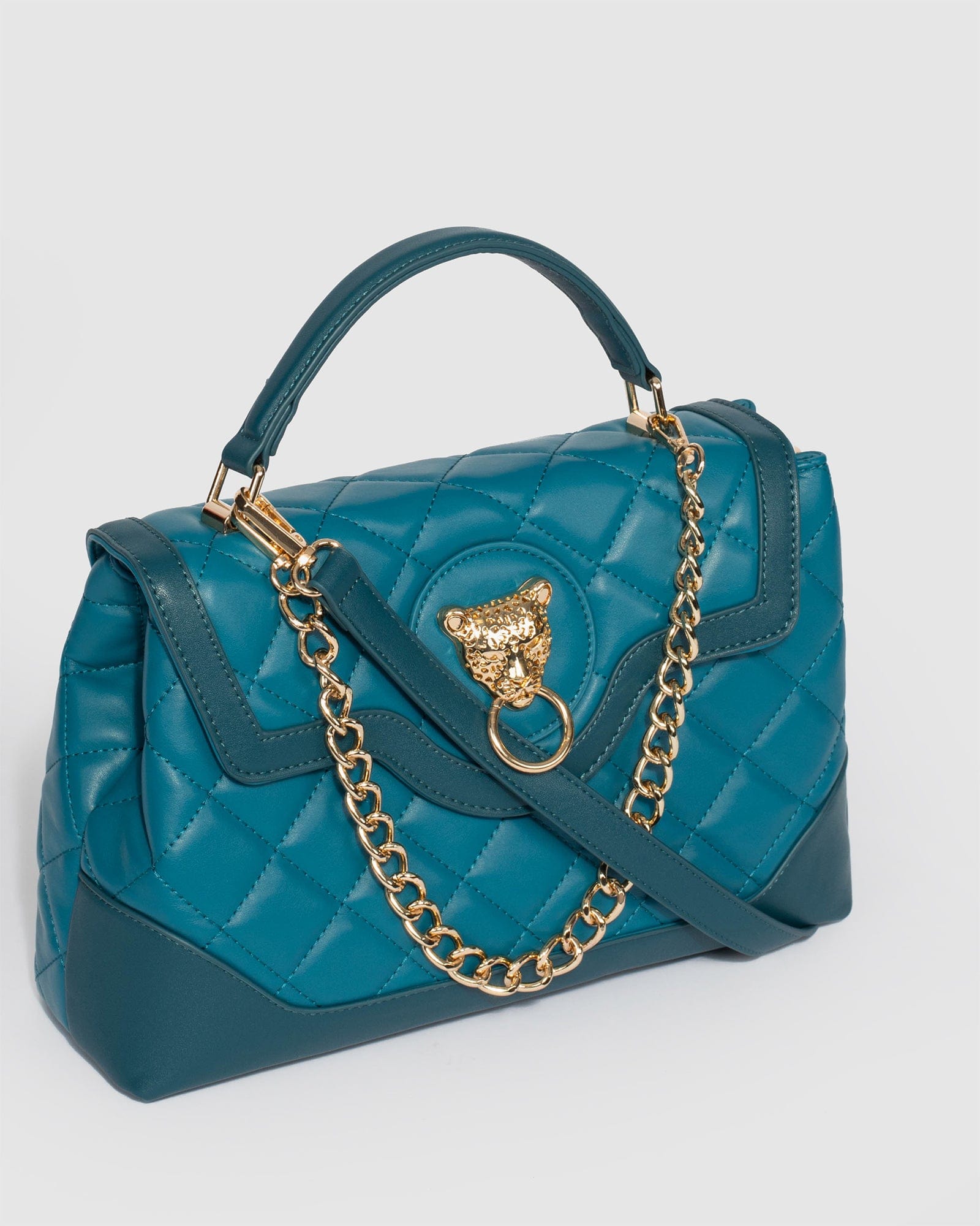 Teal Asma Panel Quilt Bag Online | Colette Hayman