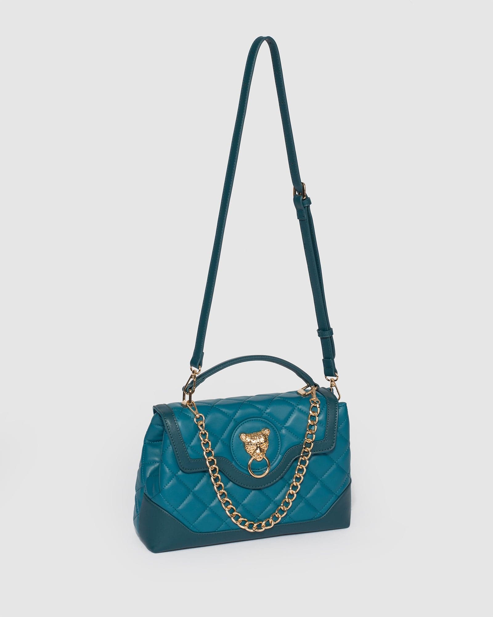 Teal Asma Panel Quilt Bag Online | Colette Hayman