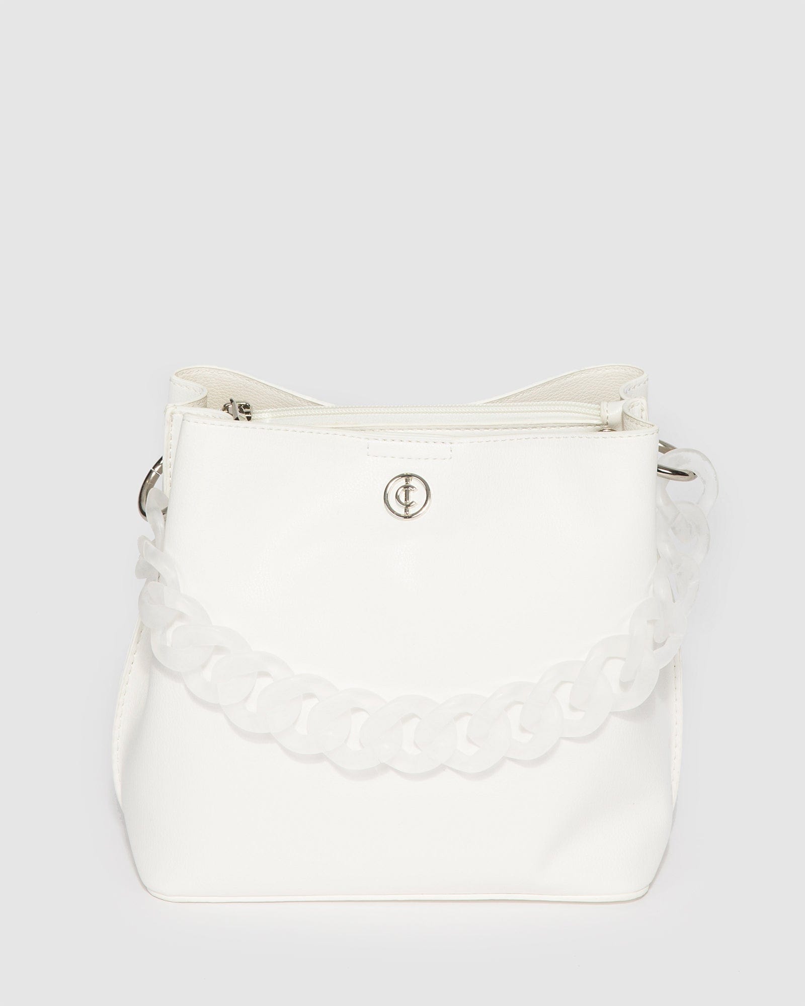 White Harsha Chain Bucket Bag