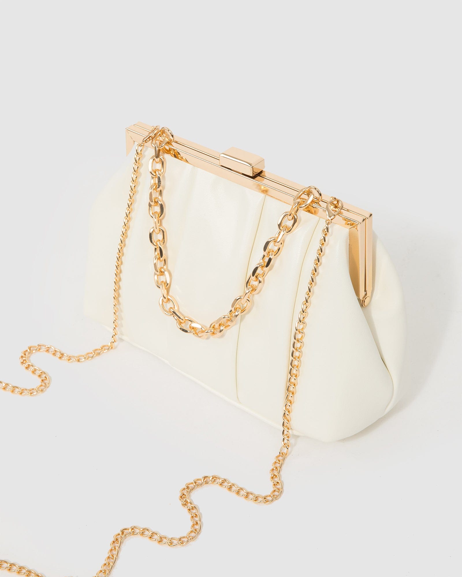 White Madison Frame Clutch Bag | colette hayman