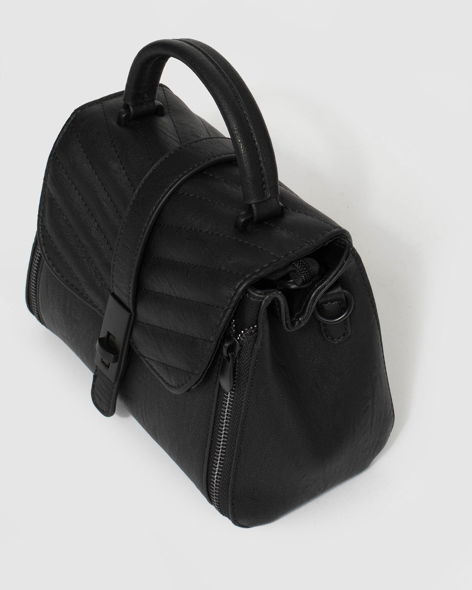 Black Alix Lock Top Handle Bag Online | Colette Hayman