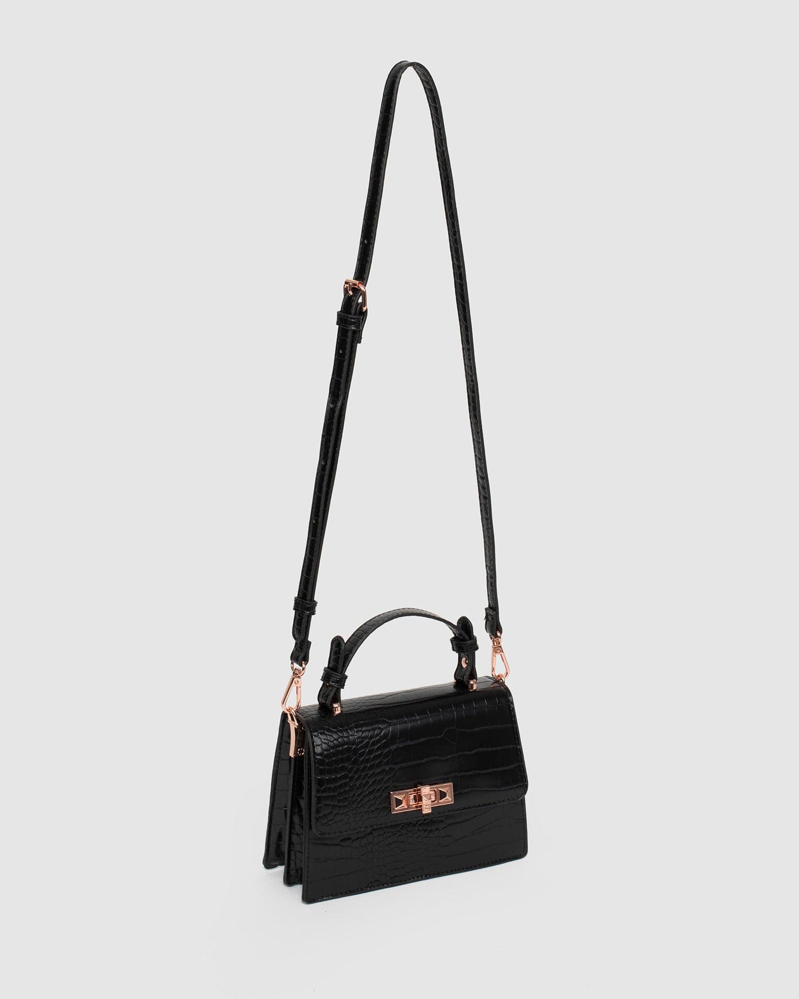 Black Angelika Top Handle Bag