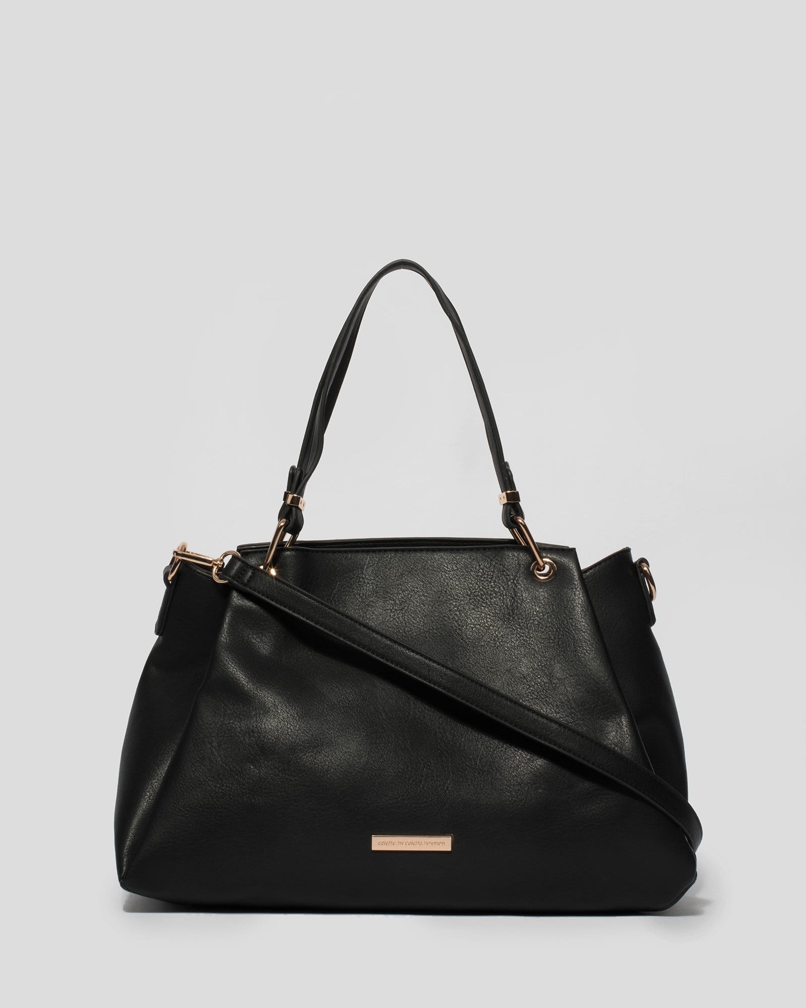 Black Larisa Pleated Tote Bag