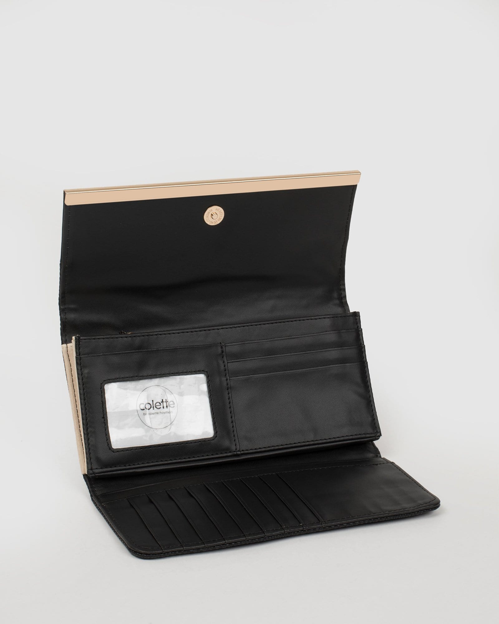 Black Textured Natalie Panel Wallet