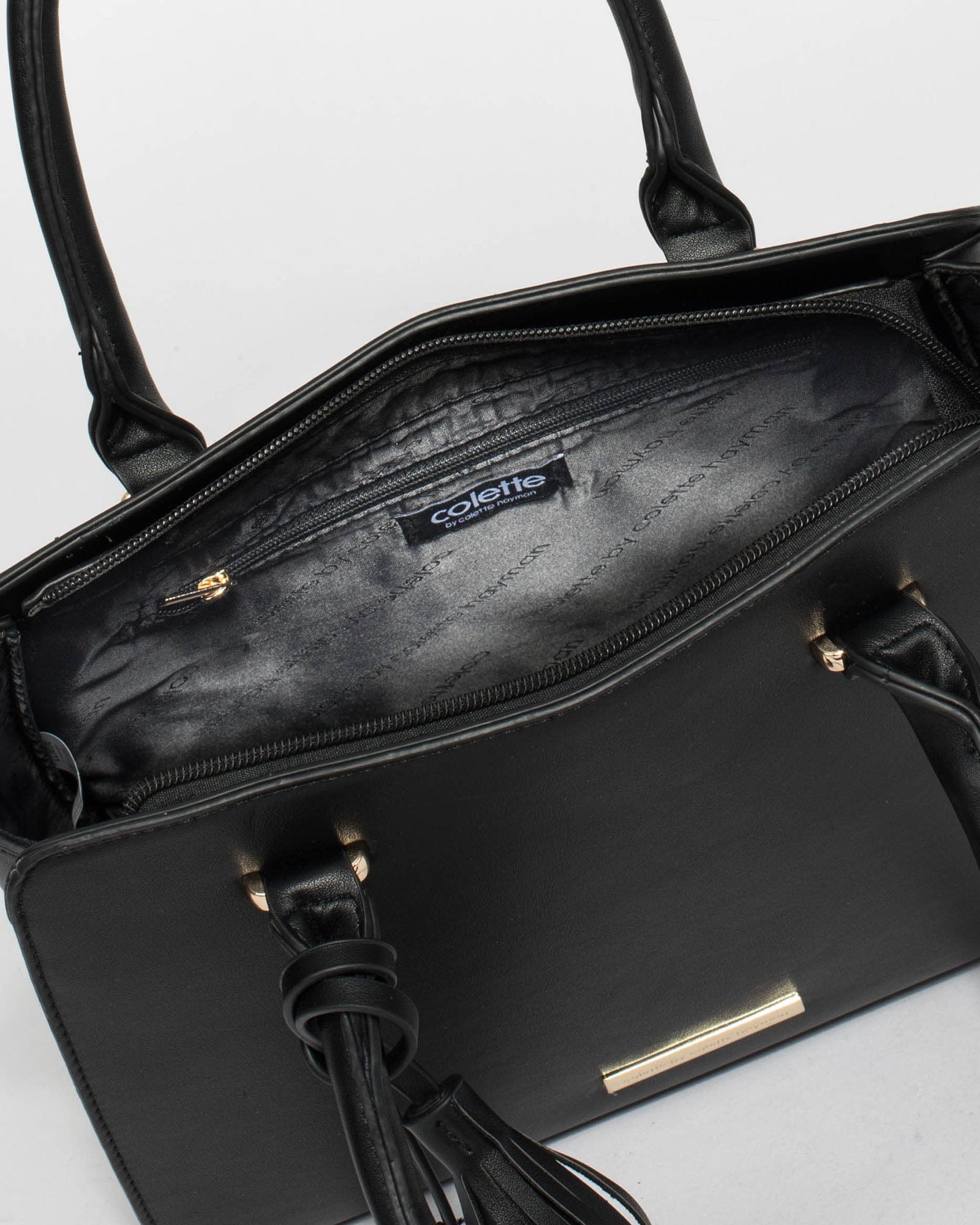 Black Tina Tag Tote Bag Online