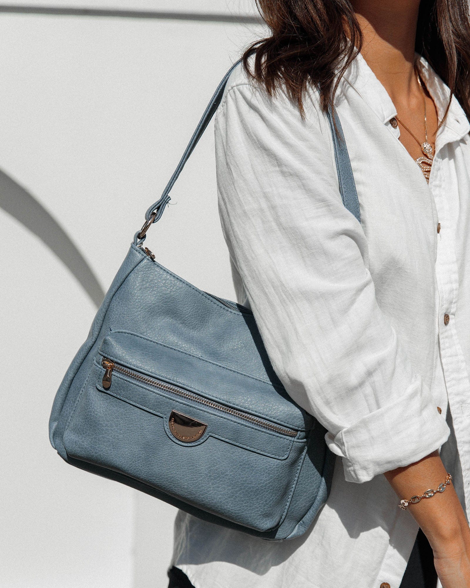 Blue Laura Disc Slouch Bag Online | Colette Hayman