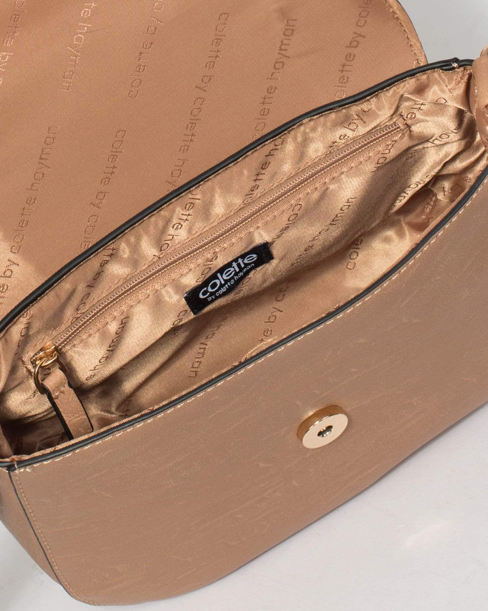 Caramel Embroidered Allegra Bag Online | Colette Hayman