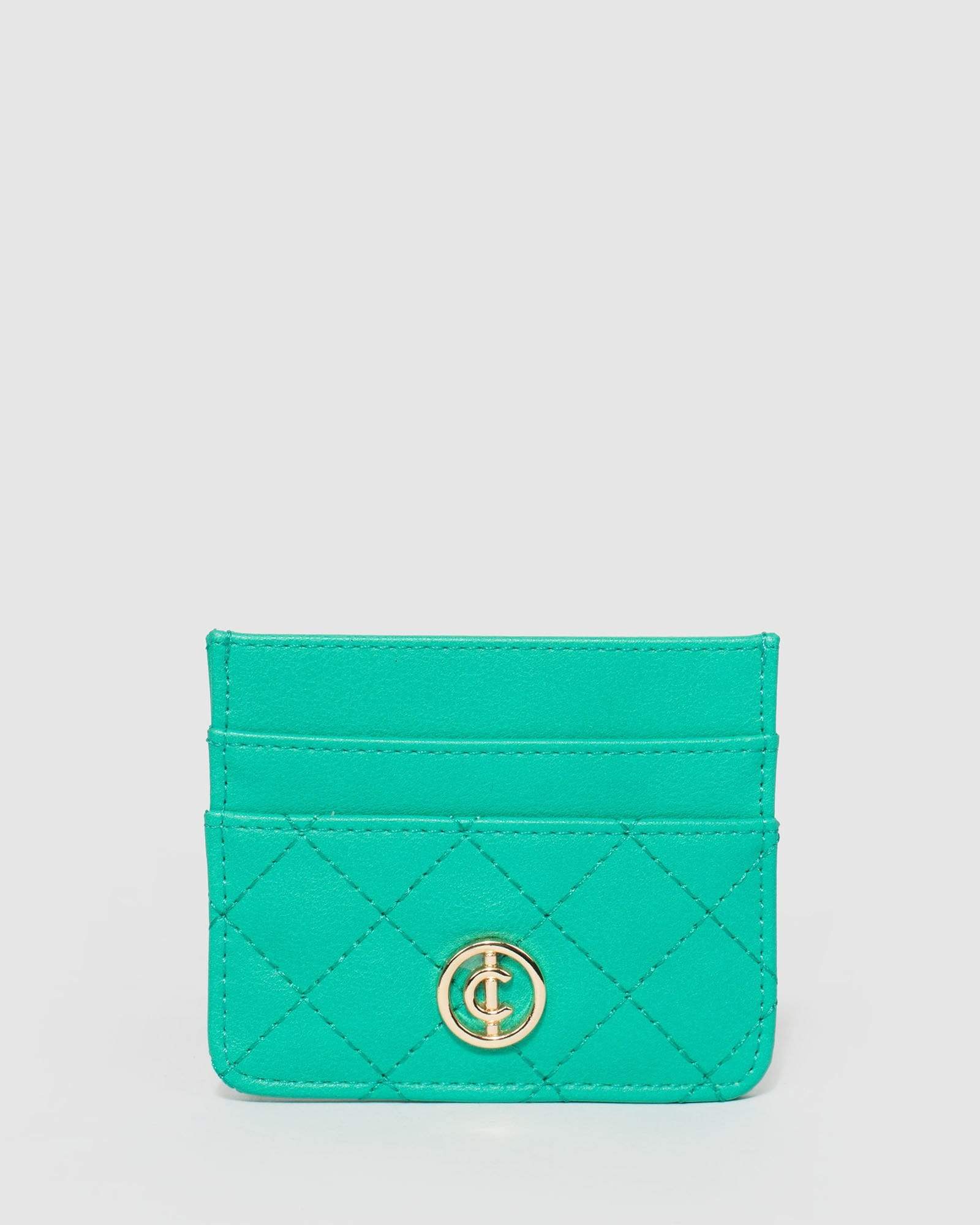 Green Chiara Quilted Disc Purse Online | Colette Hayman