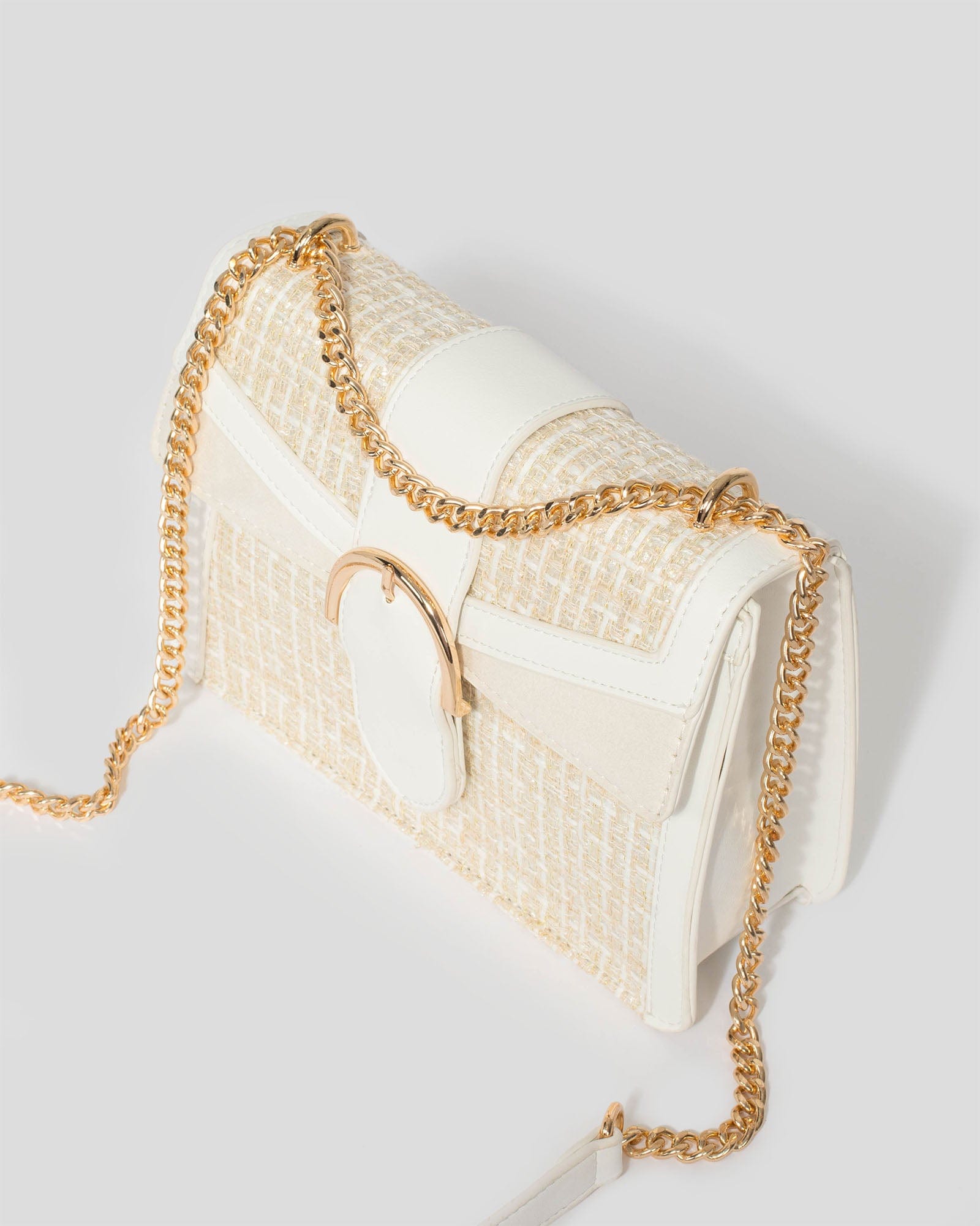 Ivory Rachel Buckle Crossbody Bag