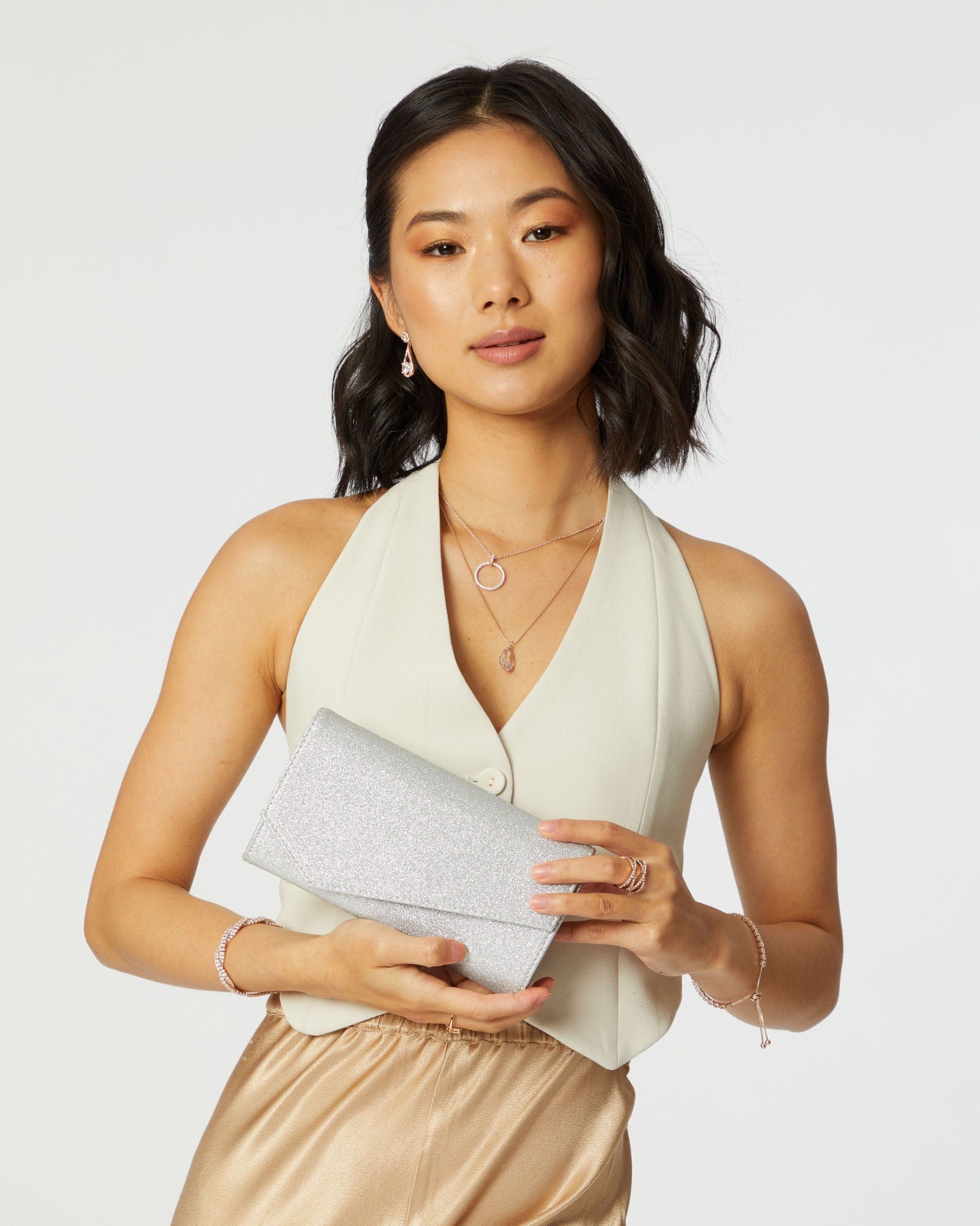 Jordan Silver Clutch Bag