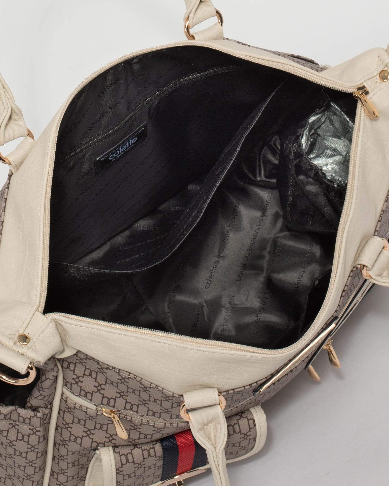 Monogram Web Pocket And Zip Baby Bag