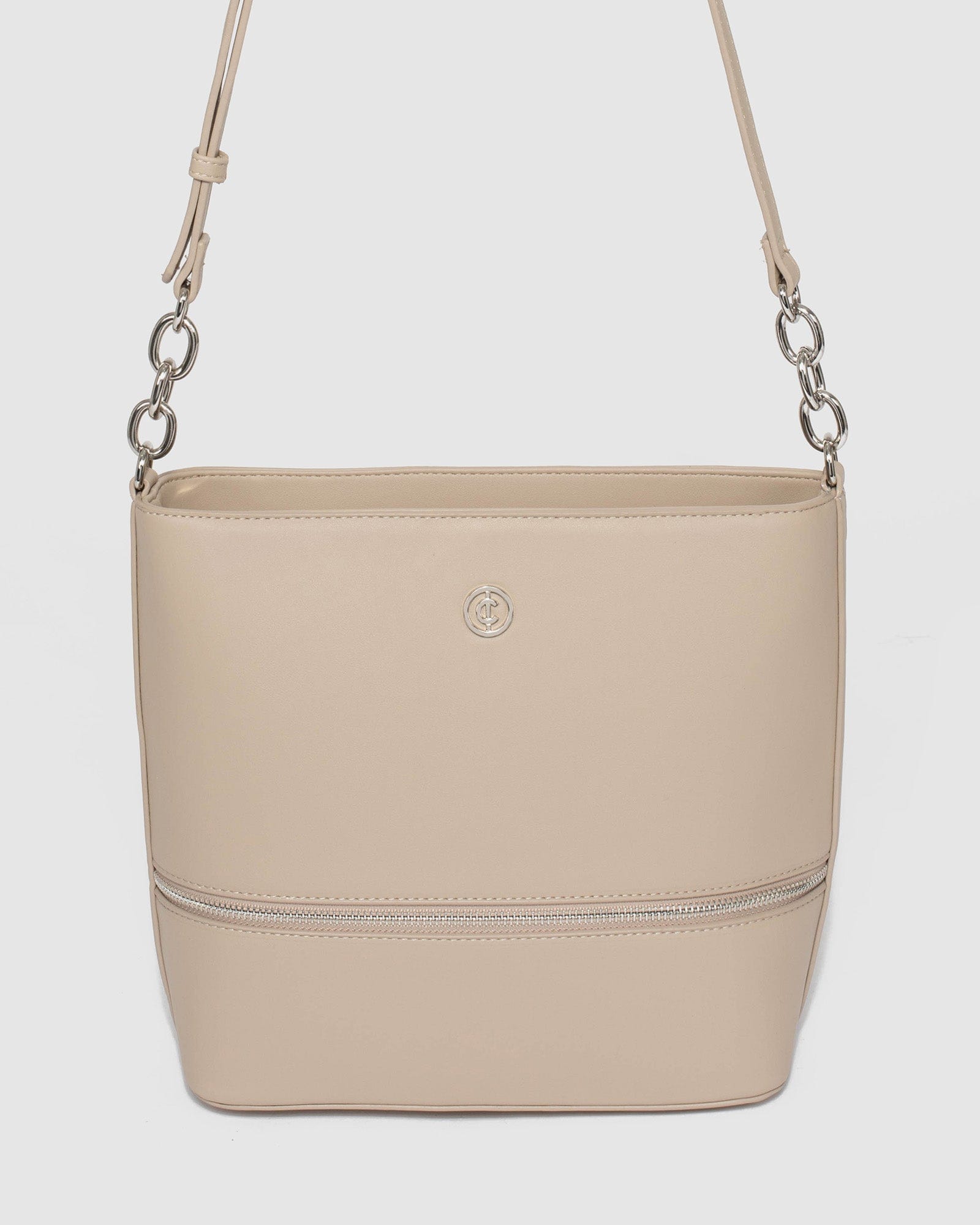 Pia Taupe Pouch Crossbody Bag