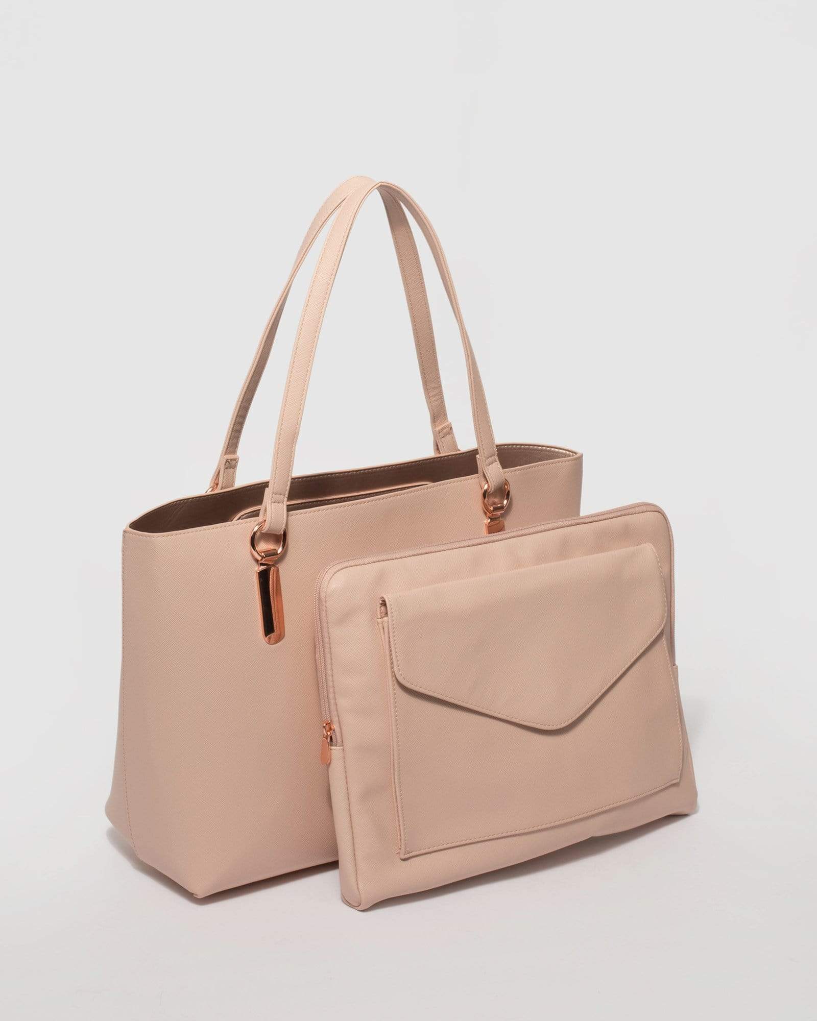 Pink Angelina Tech Tote Bag With Rose Gold Hardware Online